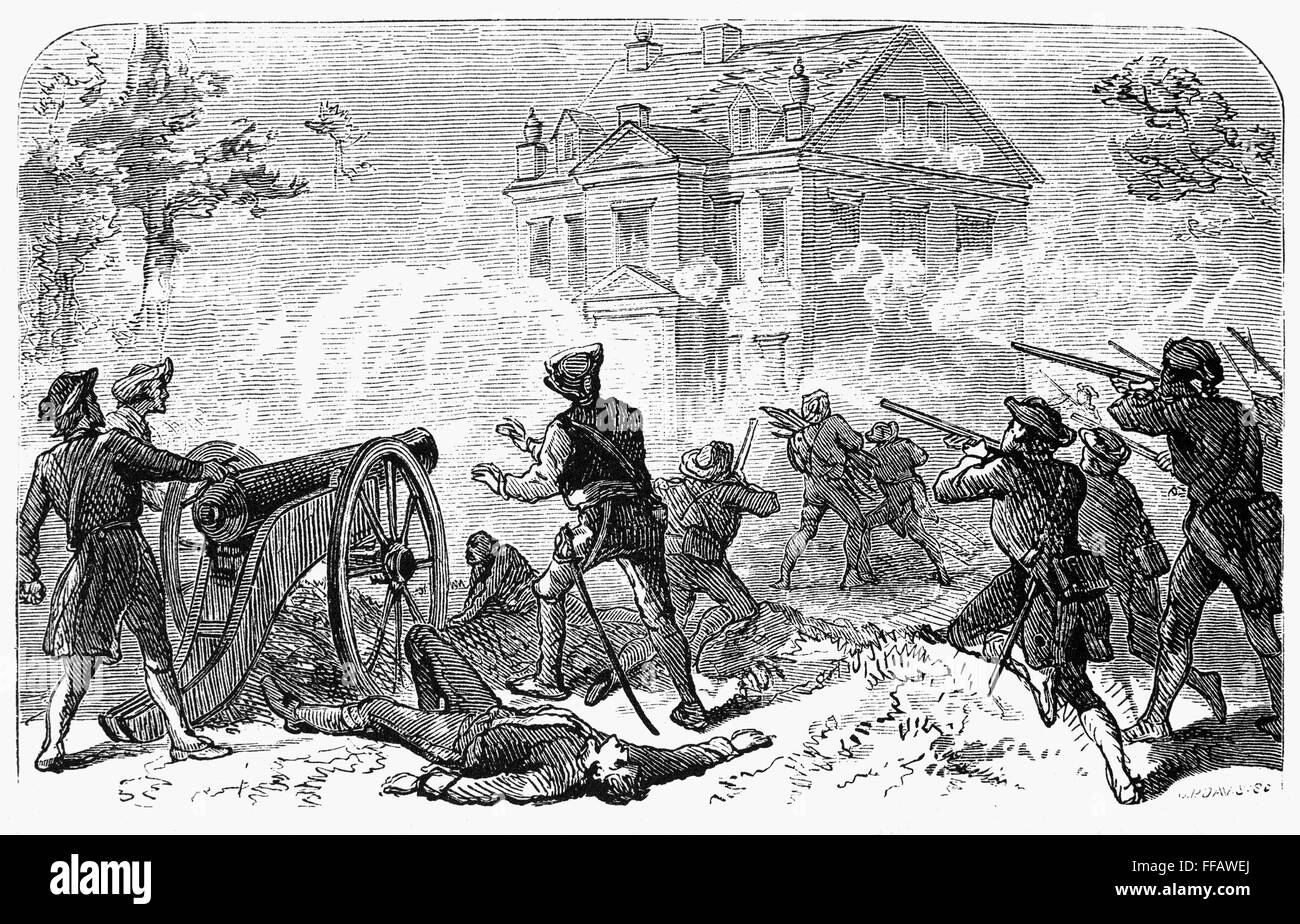 BATTLE OF GERMANTOWN, 1777. /nThe American attack on the house of ...