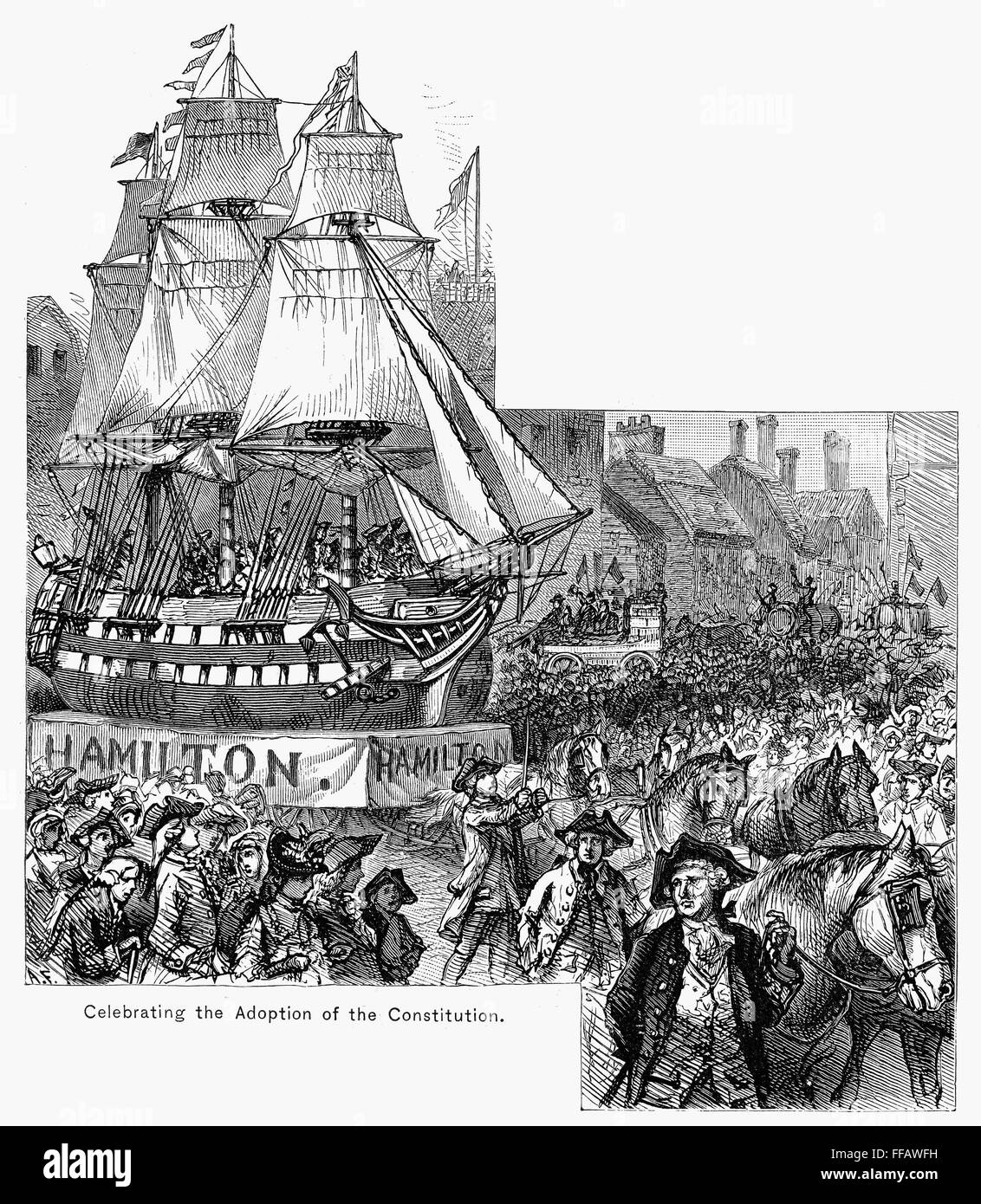 NEW YORK: PARADE, 1788. /nThe parade in New York City celebrating the ...