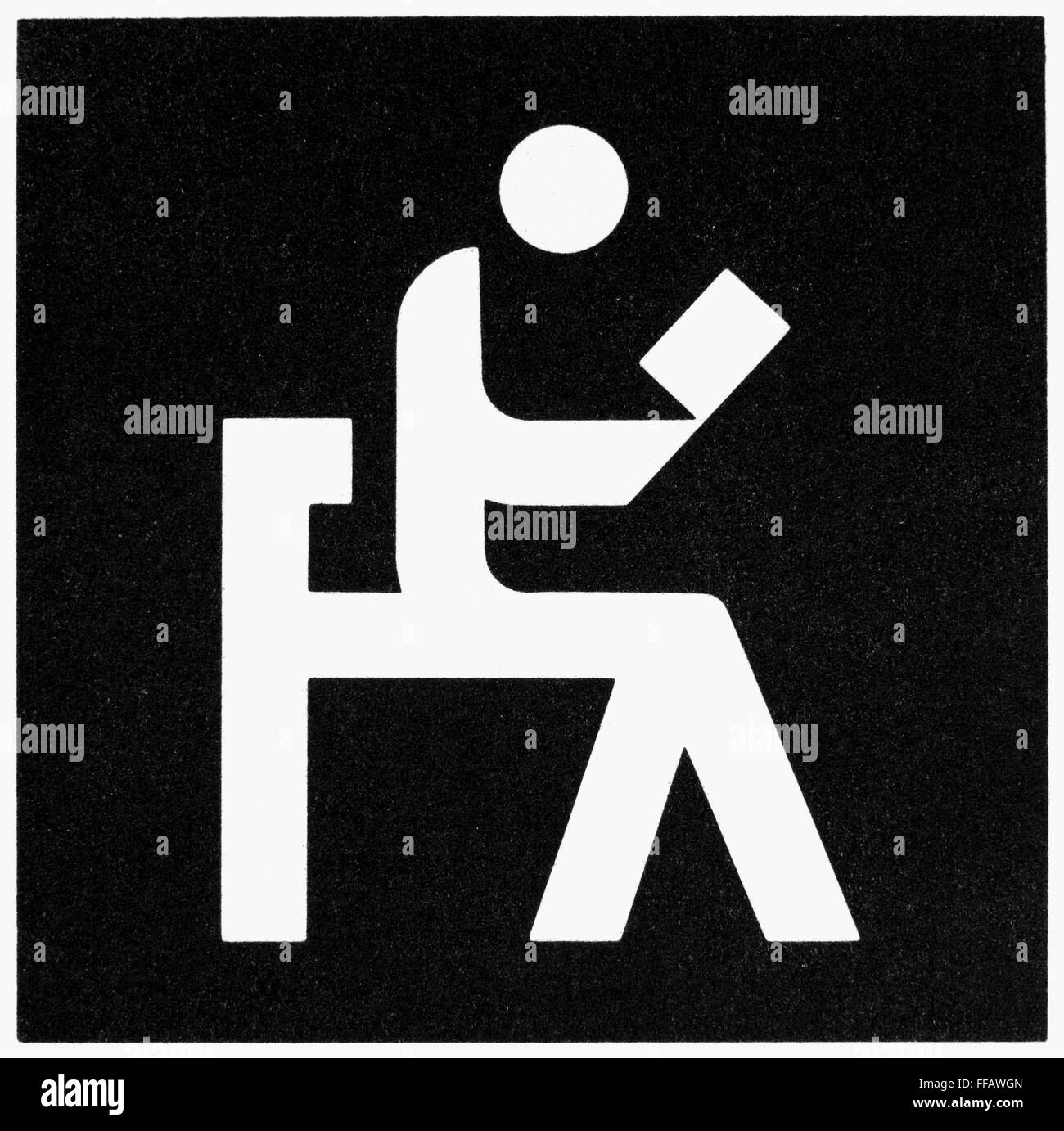 LIBRARY READING ROOM. /nPictorial symbol, 20th century Stock Photo - Alamy