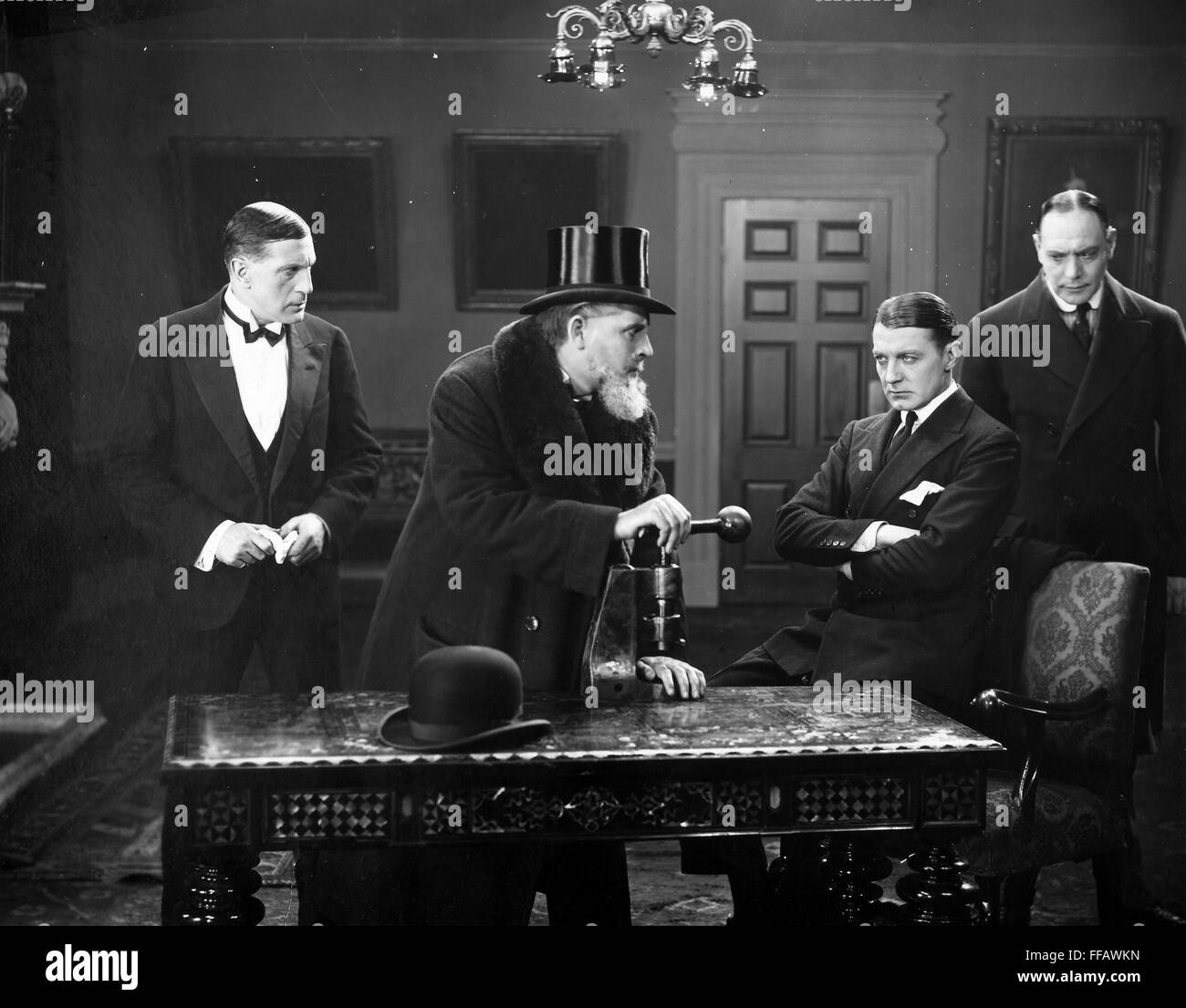 FILM STILL: MEN GROUP./nSilent film still Stock Photo - Alamy