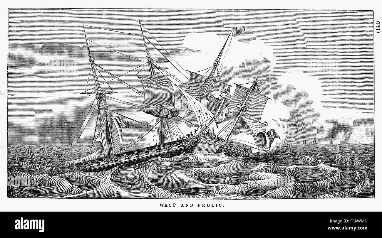 WAR OF 1812: NAVAL BATTLE. /nThe engagement between the American sloop ...