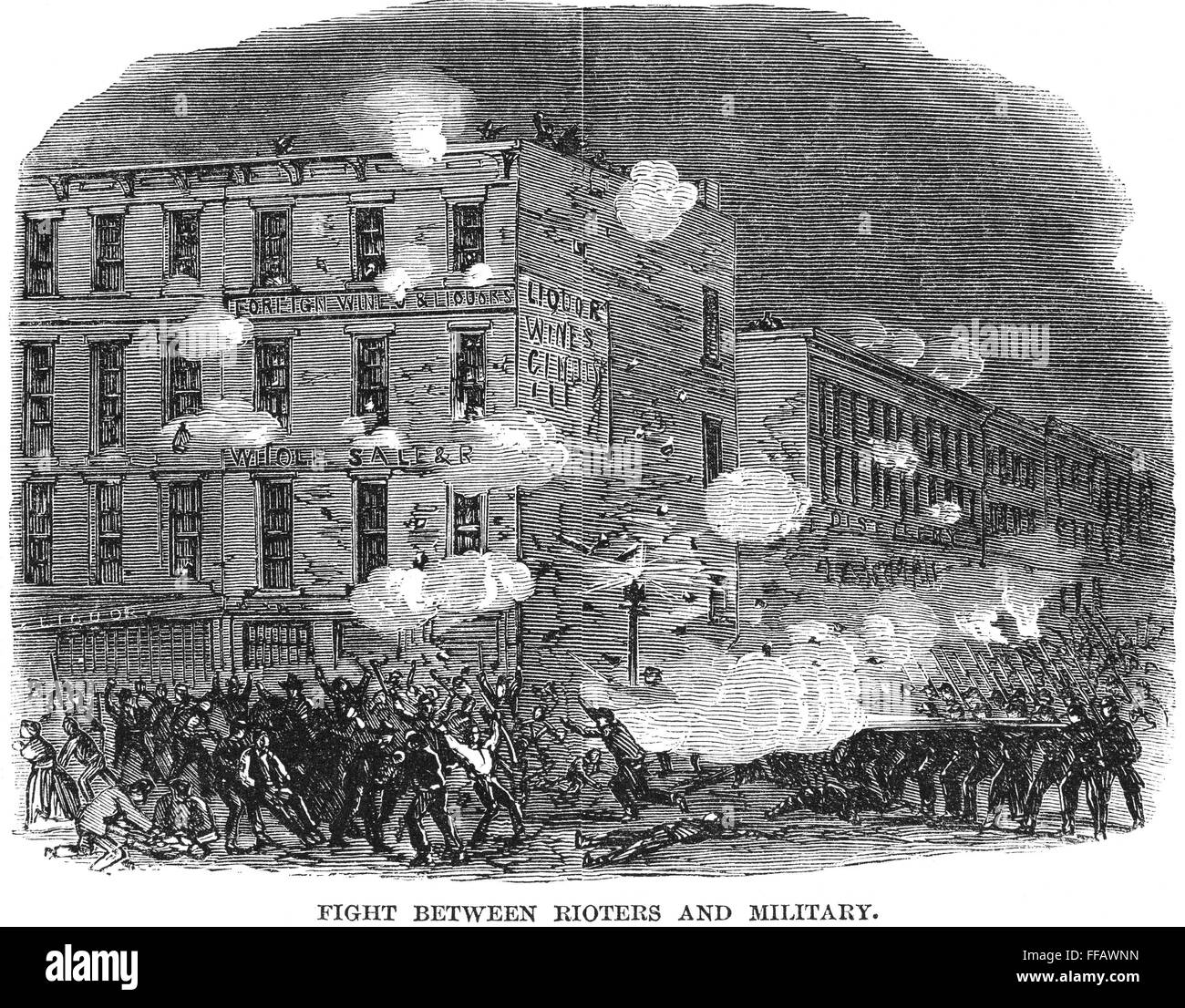 CIVIL WAR: DRAFT RIOTS. /nFighting between rioters and military during ...