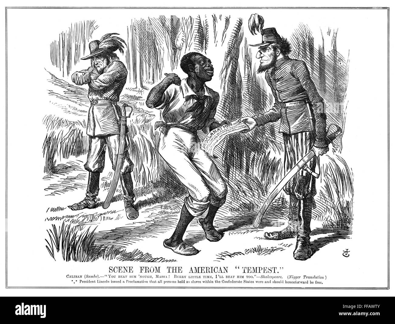 EMANCIPATION CARTOON, 1863. /nScene From the American Tempest. Caliban ...
