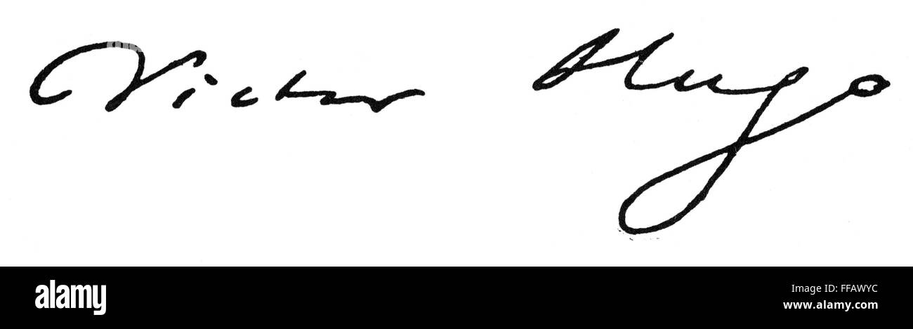 VICTOR HUGO (1802-1885). /nFrench writer. Autograph signature Stock ...