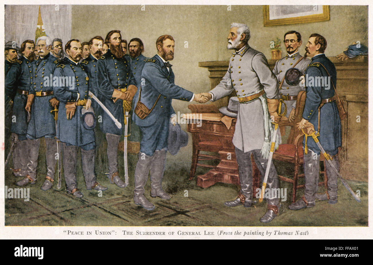 LEE'S SURRENDER 1865. /n'Peace in Union.' The surrender of General Lee ...