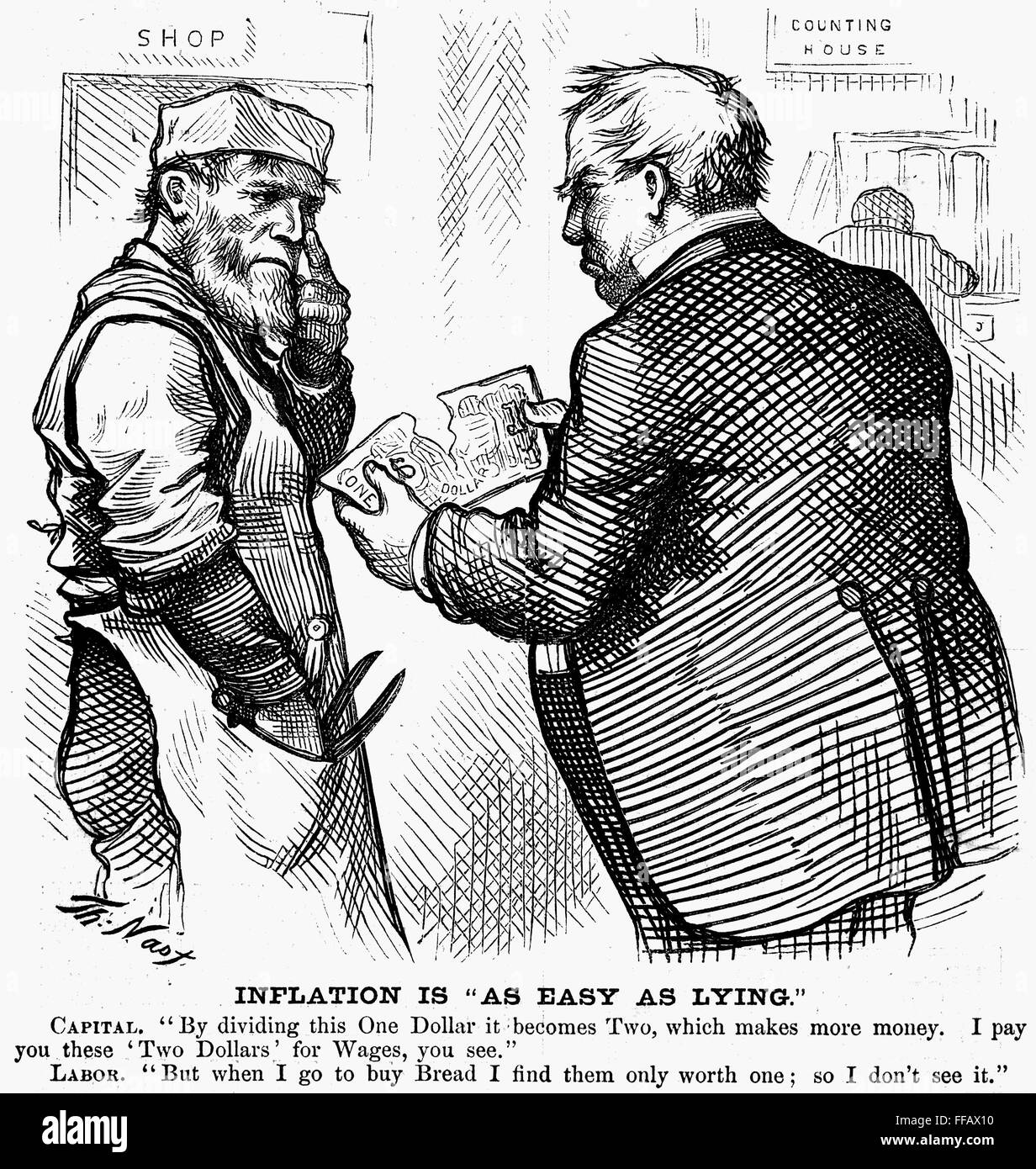 Cartoon of 1874 by thomas nast hi-res stock photography and images - Alamy