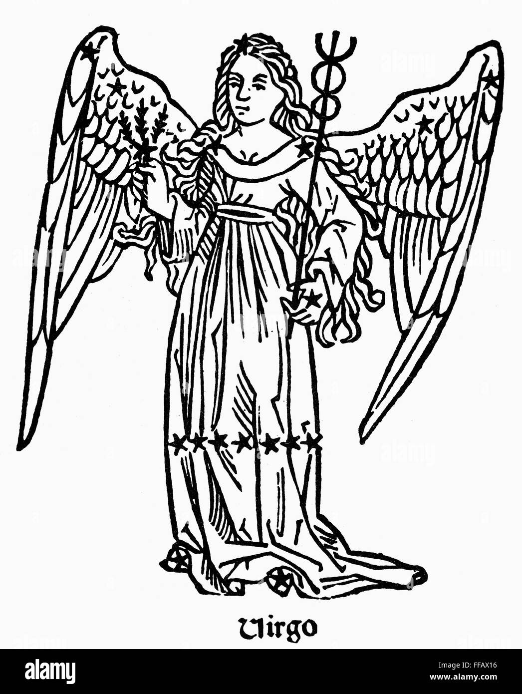 ZODIAC: VIRGO, 1482. /nVirgo, the Virgin. Zodiacal woodcut from Gaius ...