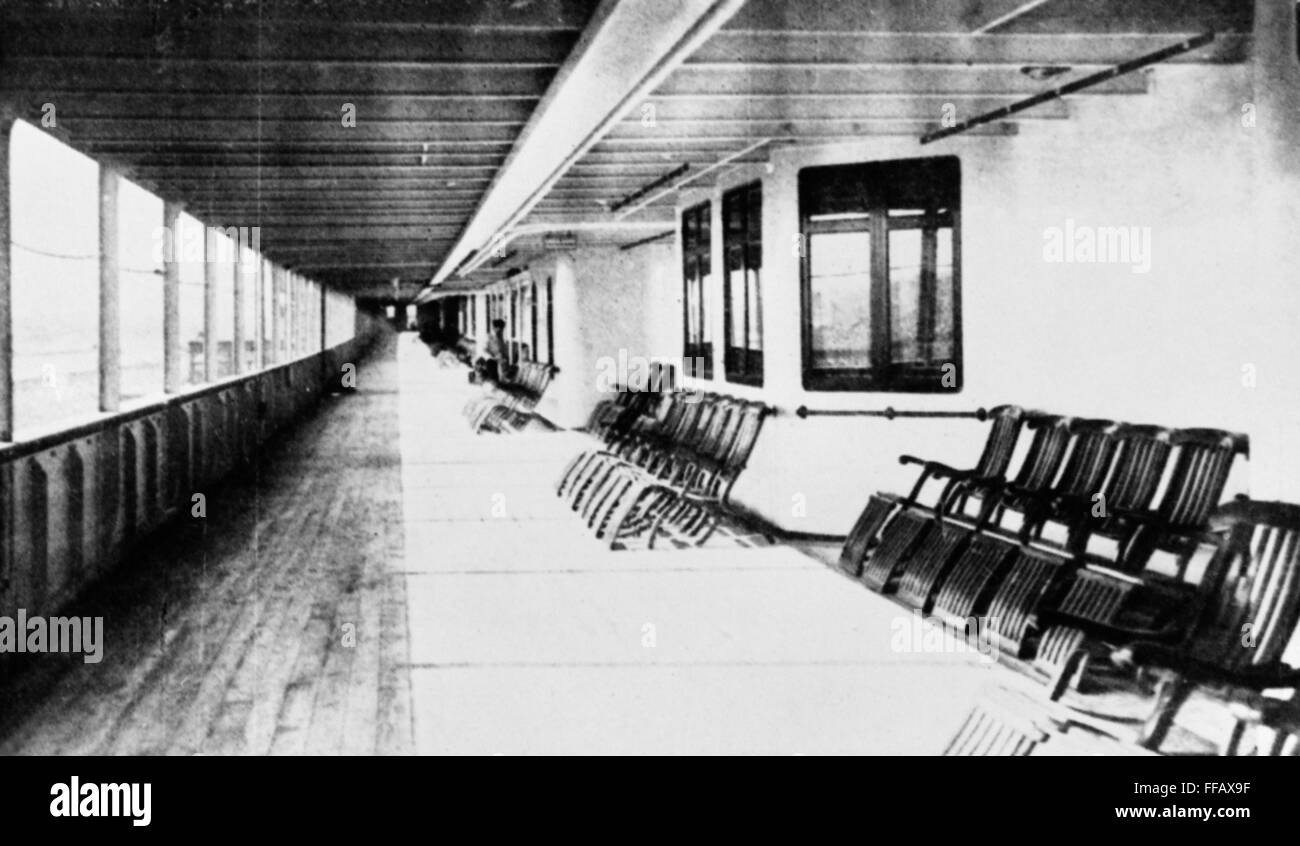 TITANIC: PROMENADE DECK. /nOn the world's biggest ship, the promenade ...