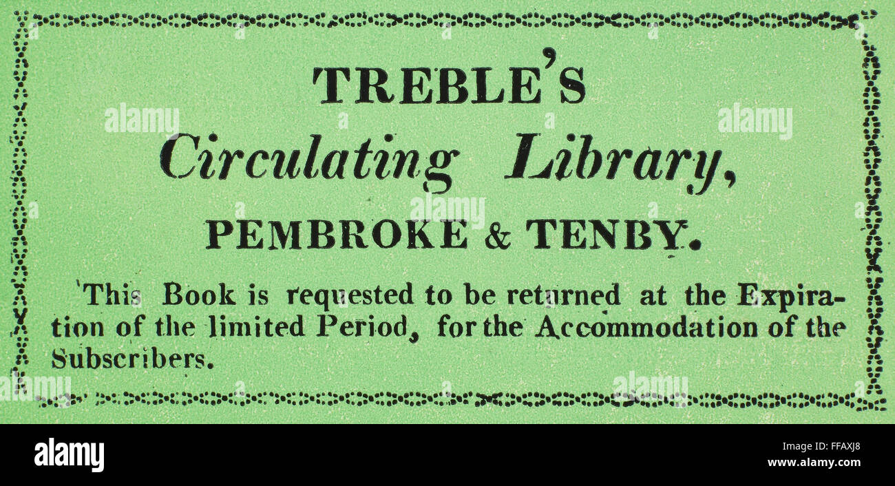WELSH BOOKPLATE, 1815 Stock Photo - Alamy