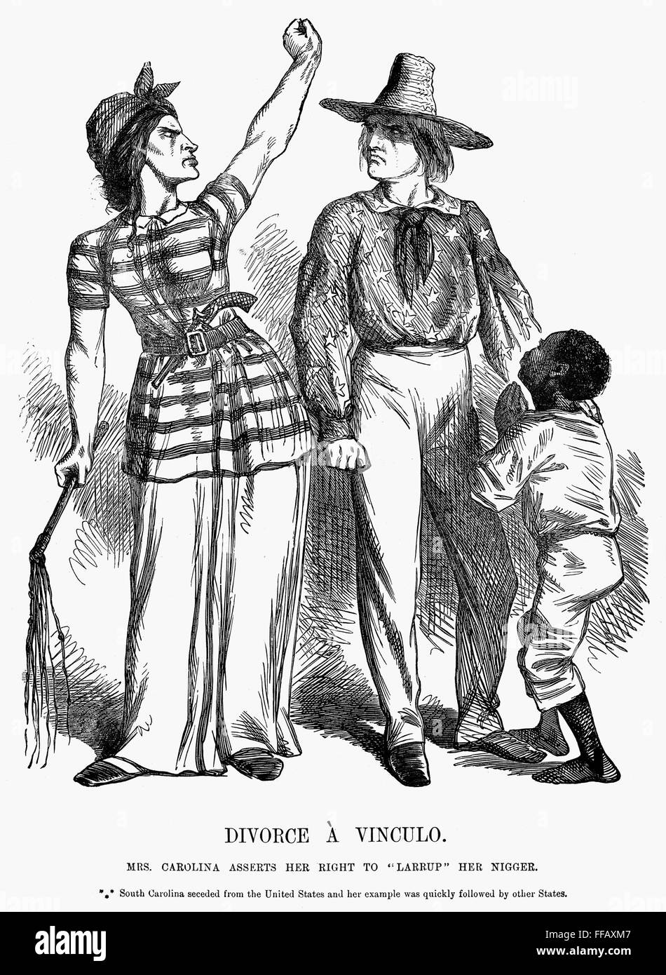 SECESSION CARTOON, 1861./n'Divorce α Vinculo.' English cartoon, 1861 ...