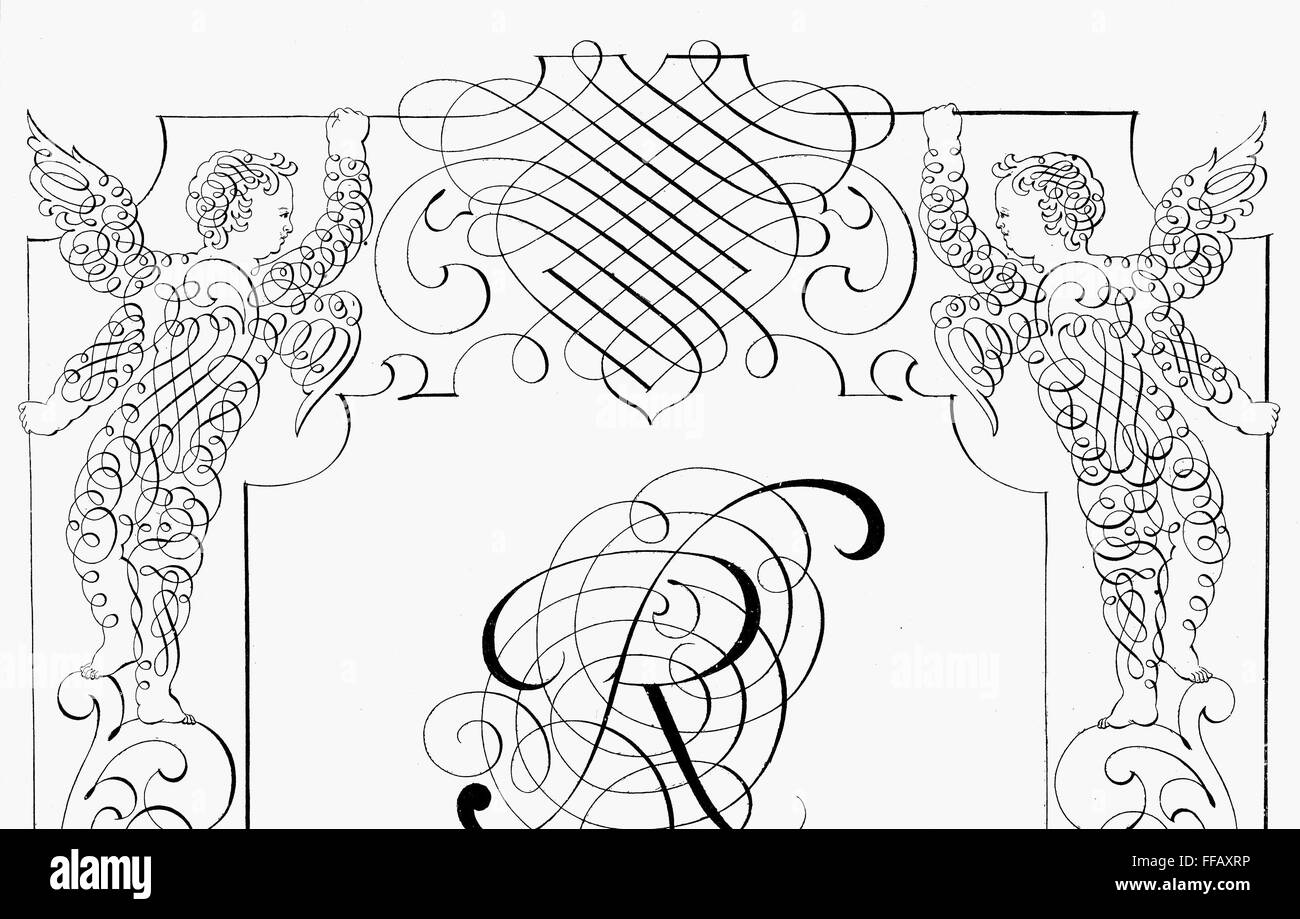 DECORATIVE CALLIGRAPHY. /nAustrian, mid-18th century Stock Photo - Alamy