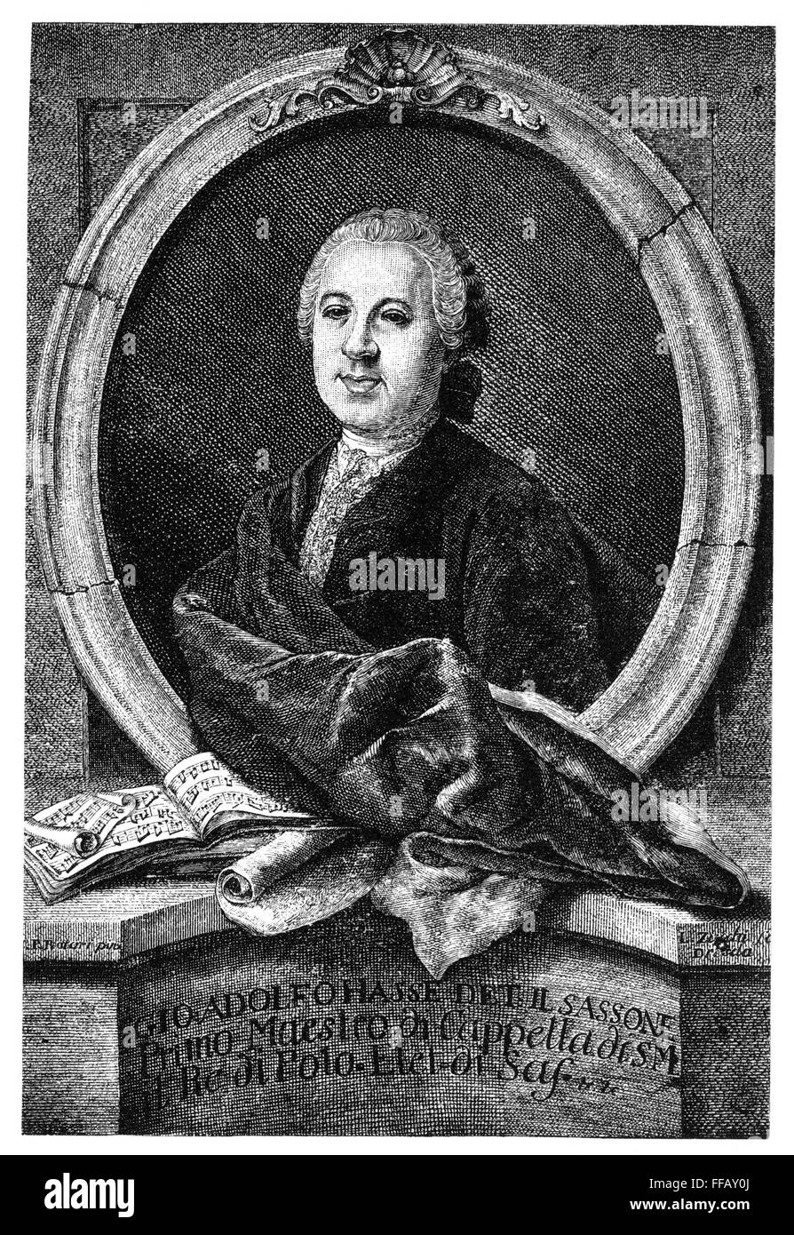 JOHANN ADOLF HASSE /n(1699-1783). German composer. Line engraving ...