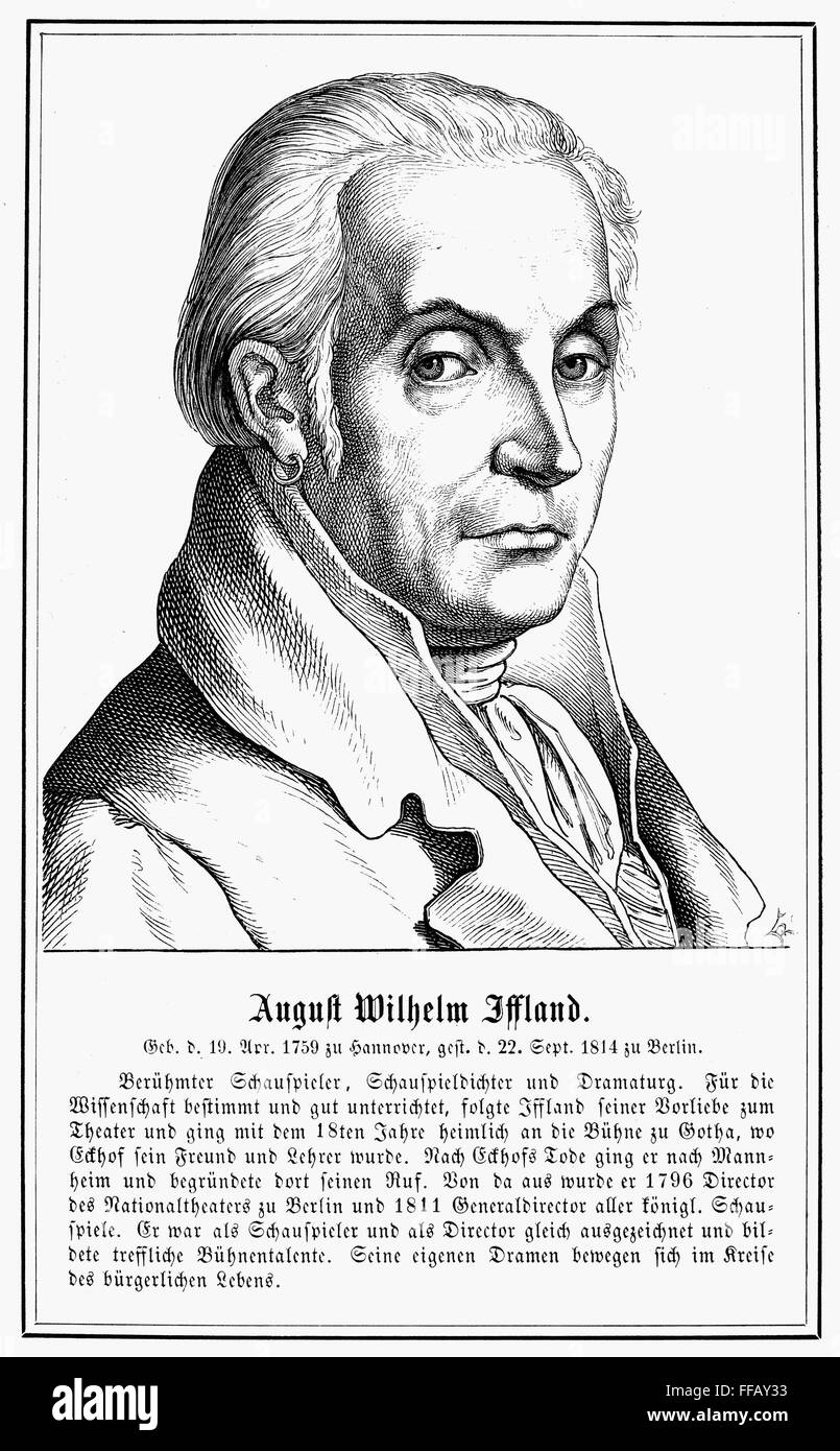 AUGUST WILHELM IFFLAND /n(1759-1814). German actor, director, and ...