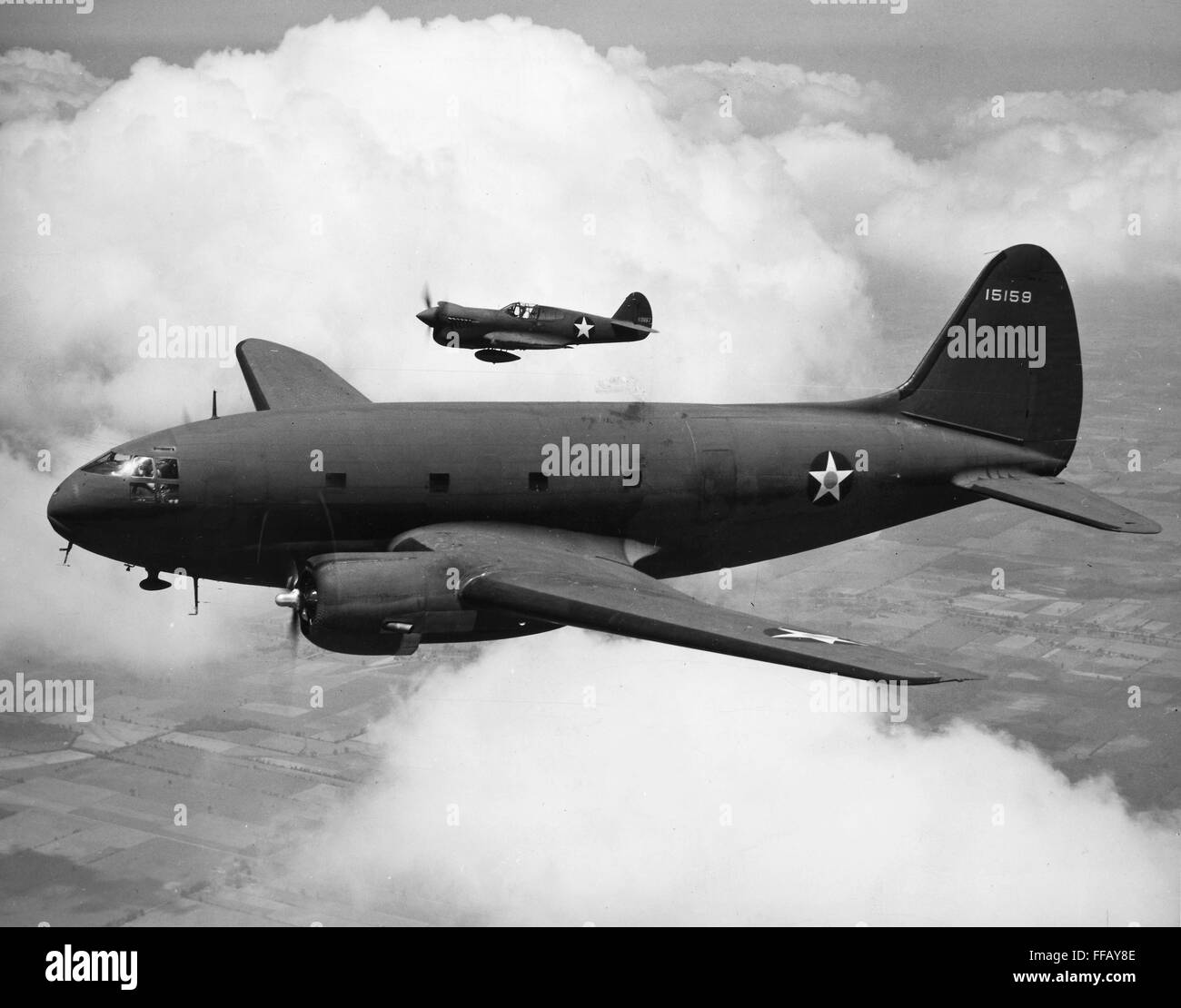 CURTIS AIRCRAFTS, 1942. /nA Curtis 'Commando' C-46 transport aircraft ...