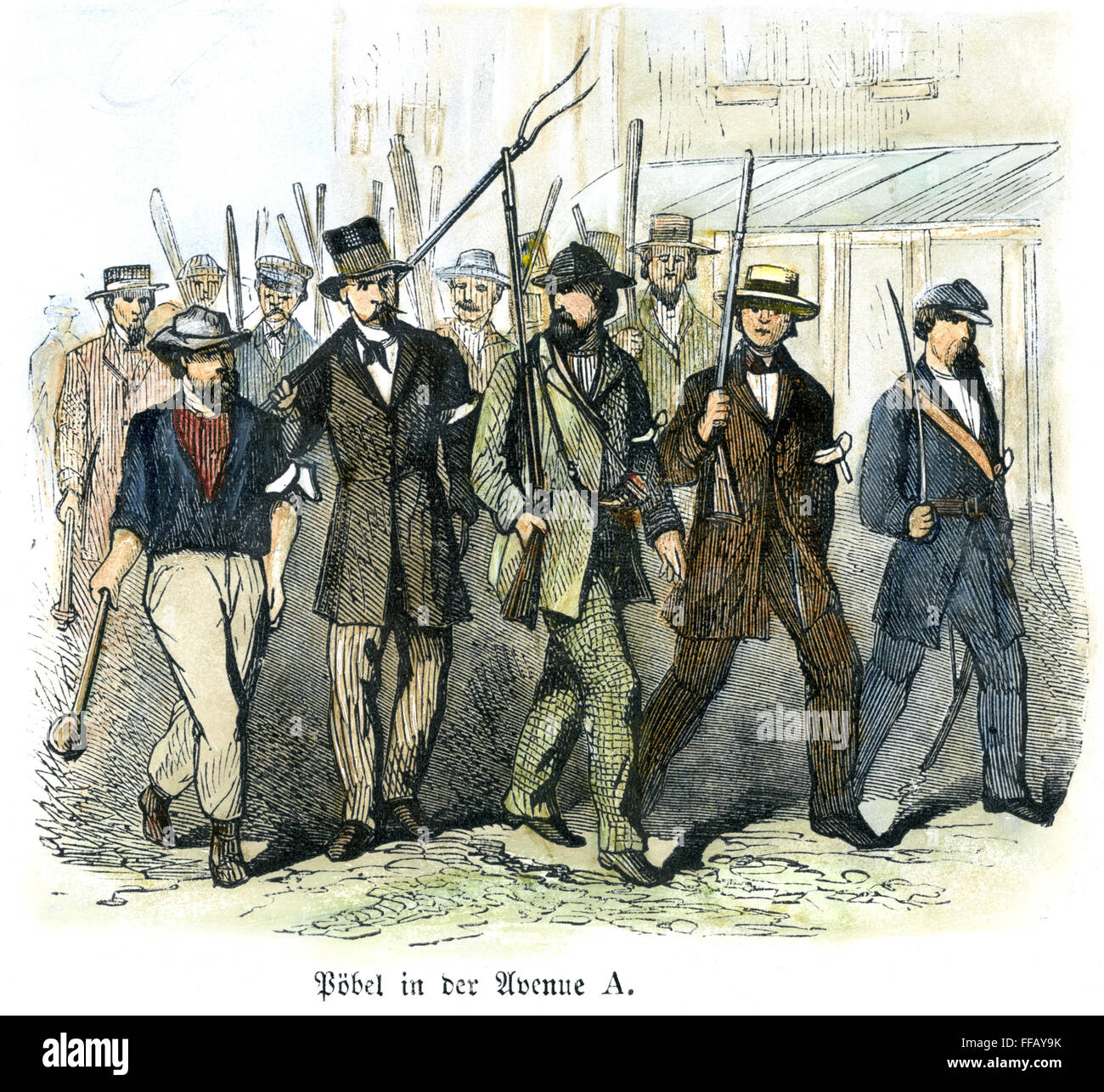 CIVIL WAR: DRAFT RIOTS. /nArmed draft rioters on Avenue A during the ...