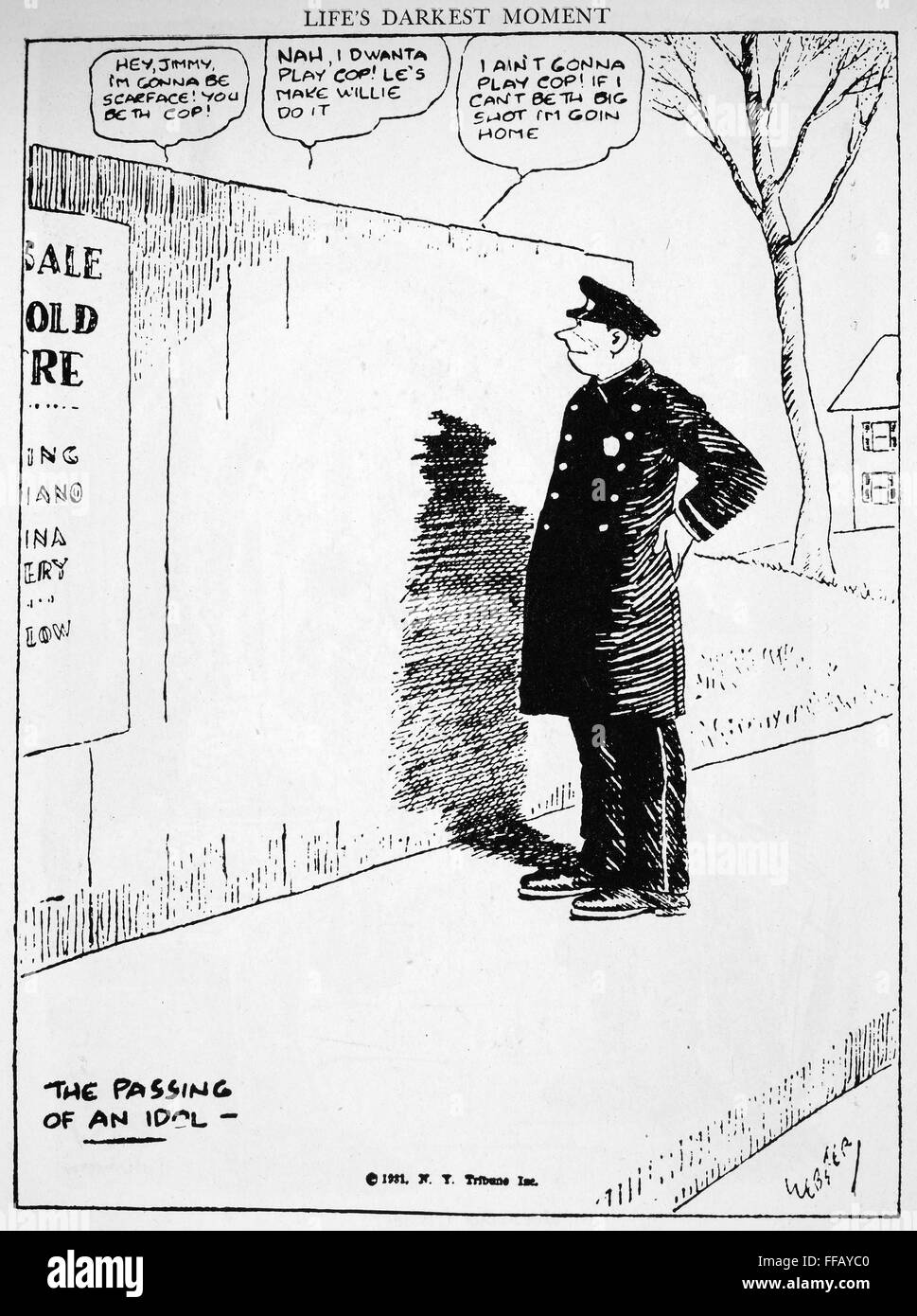 WEBSTER: POLICE CARTOON. /nCartoon, 1931, by Harold T. Webster Stock ...