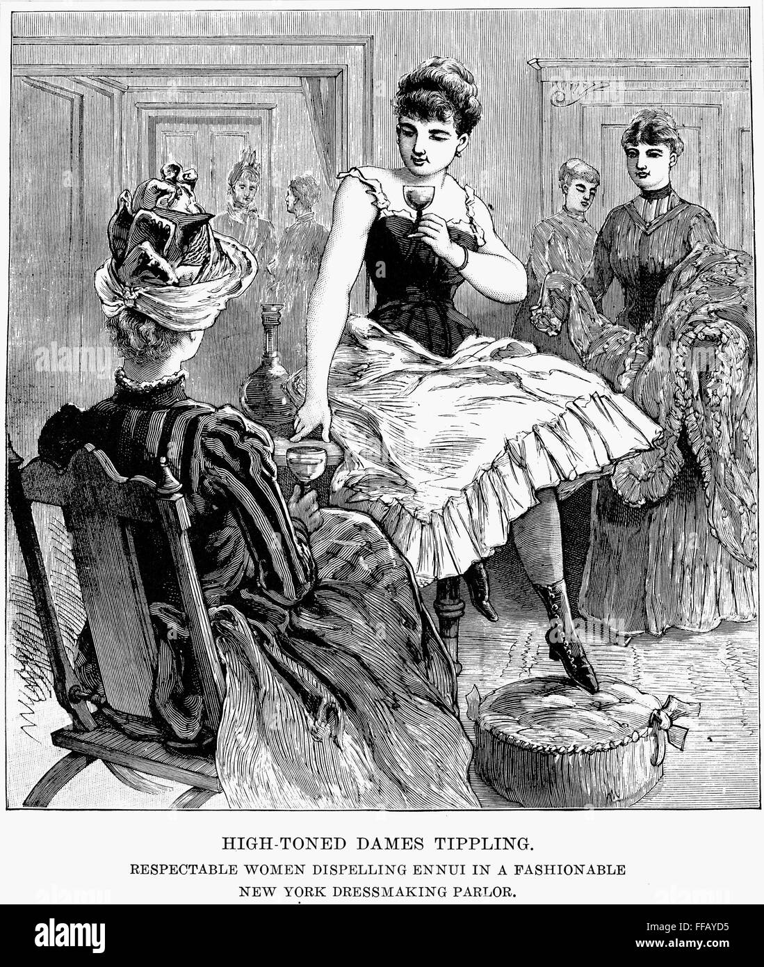 DRINKING, 1889. /n'High-Toned Dames Tippling. Respectable Women ...