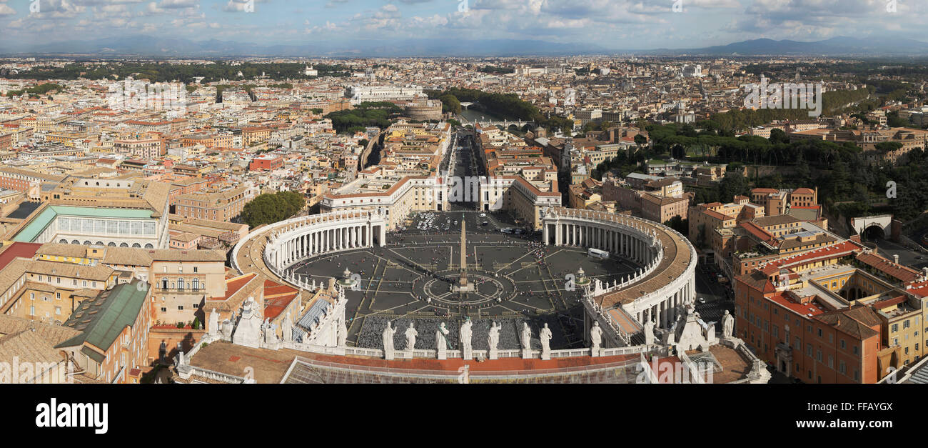 View of St. Peter's Square and Rome from the Dome of St. Peter's ...