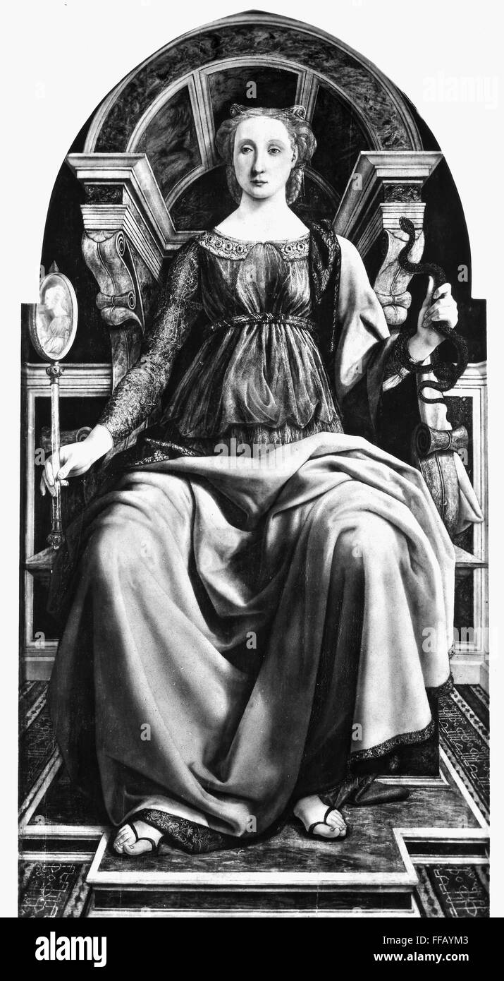VIRTUES: PRUDENCE c1470. /nAllegory of Prudence. Oil on panel by Piero ...