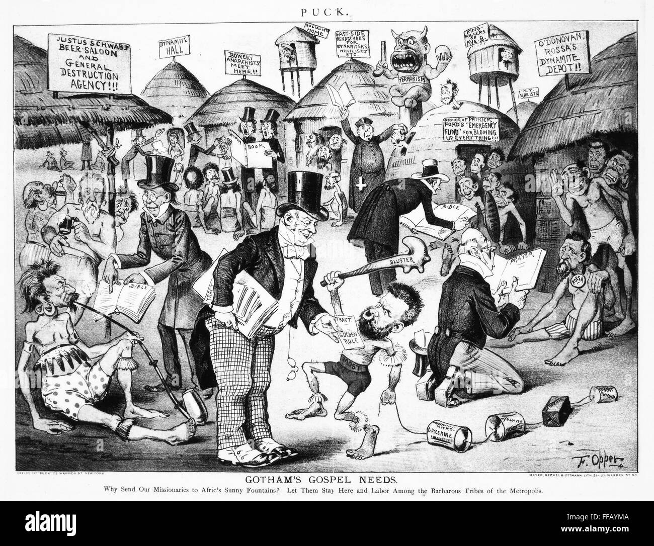 CARTOON: ANARCHISTS, 1885. /n'Gotham's Gospel Needs: Why send our ...