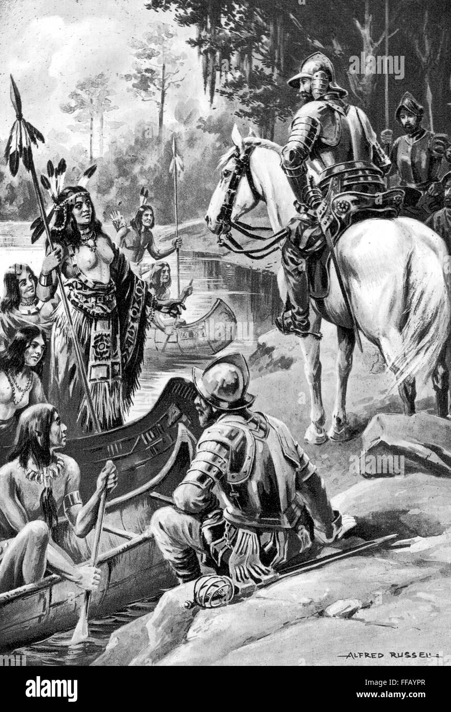 DE SOTO: COFITACHEQUI, 1540. /nThe queen of the Cofitachequi Native ...