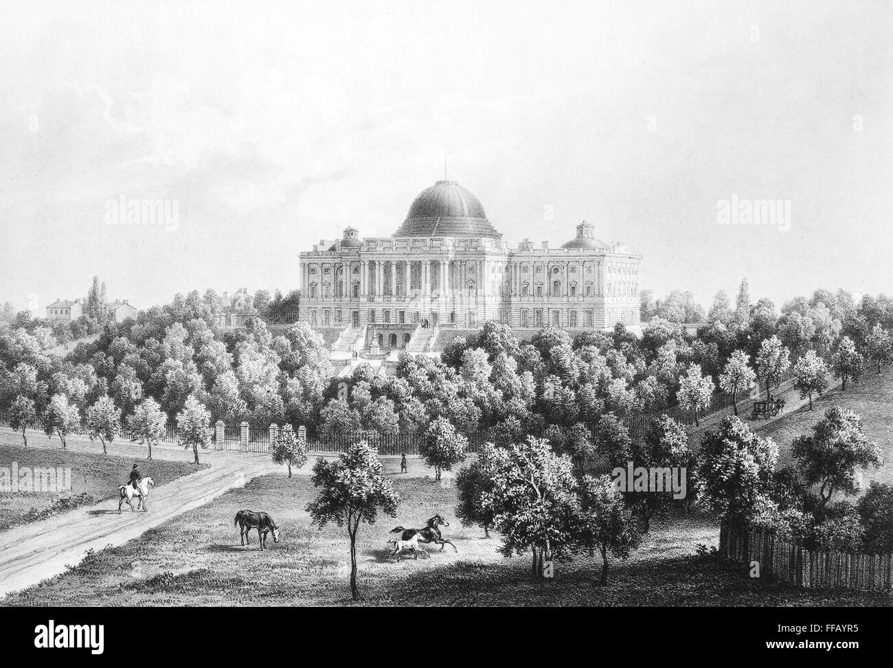 U.S. CAPITOL, 1848. /nWest view of the United States Capitol ...