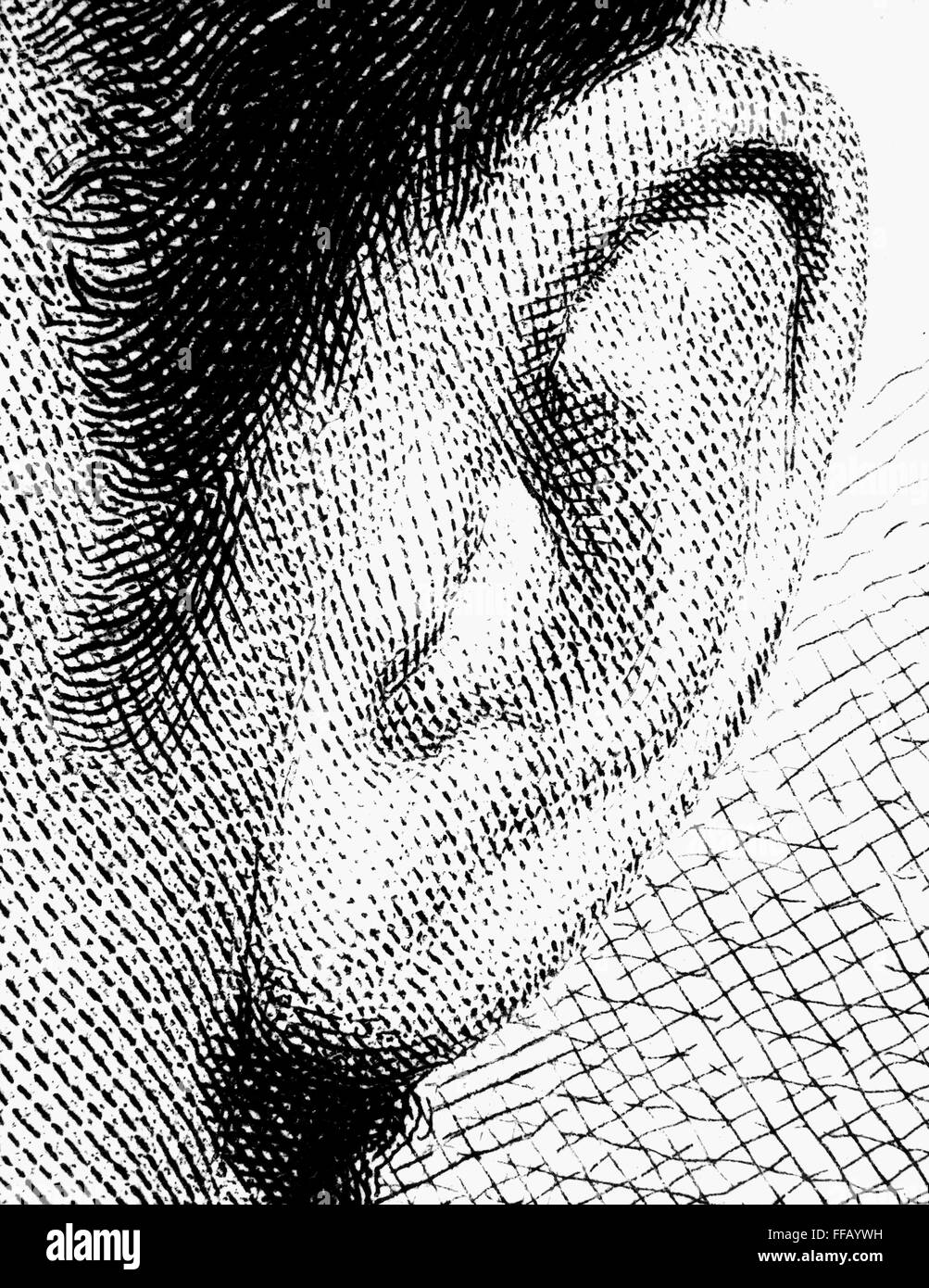 HUMAN EAR. /nLine engraving, 20th century Stock Photo - Alamy