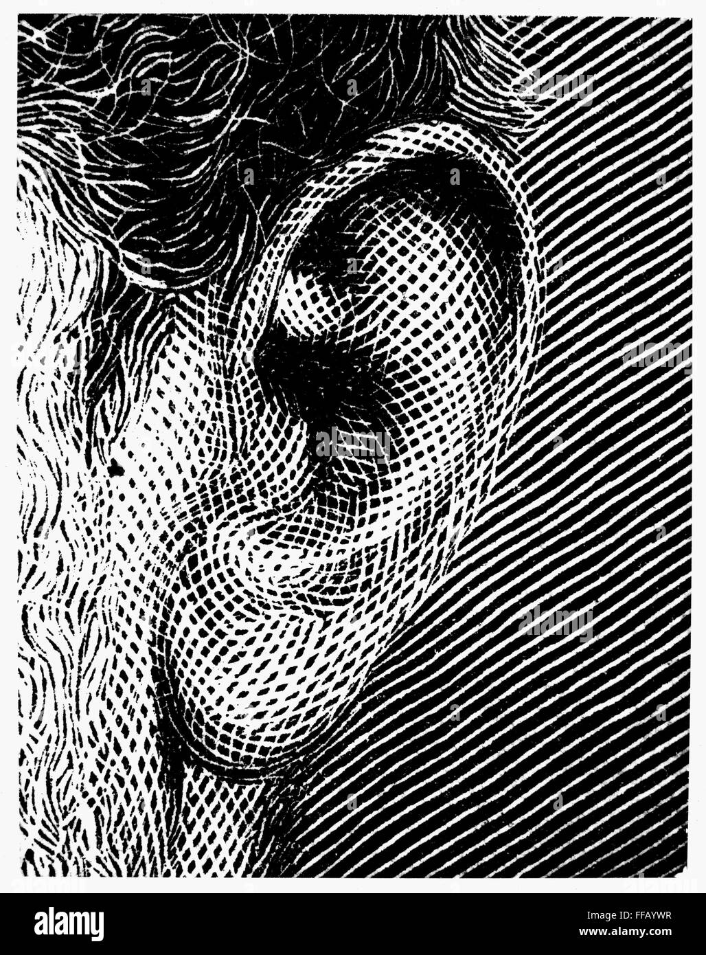 HUMAN EAR. /nLine engraving Stock Photo - Alamy