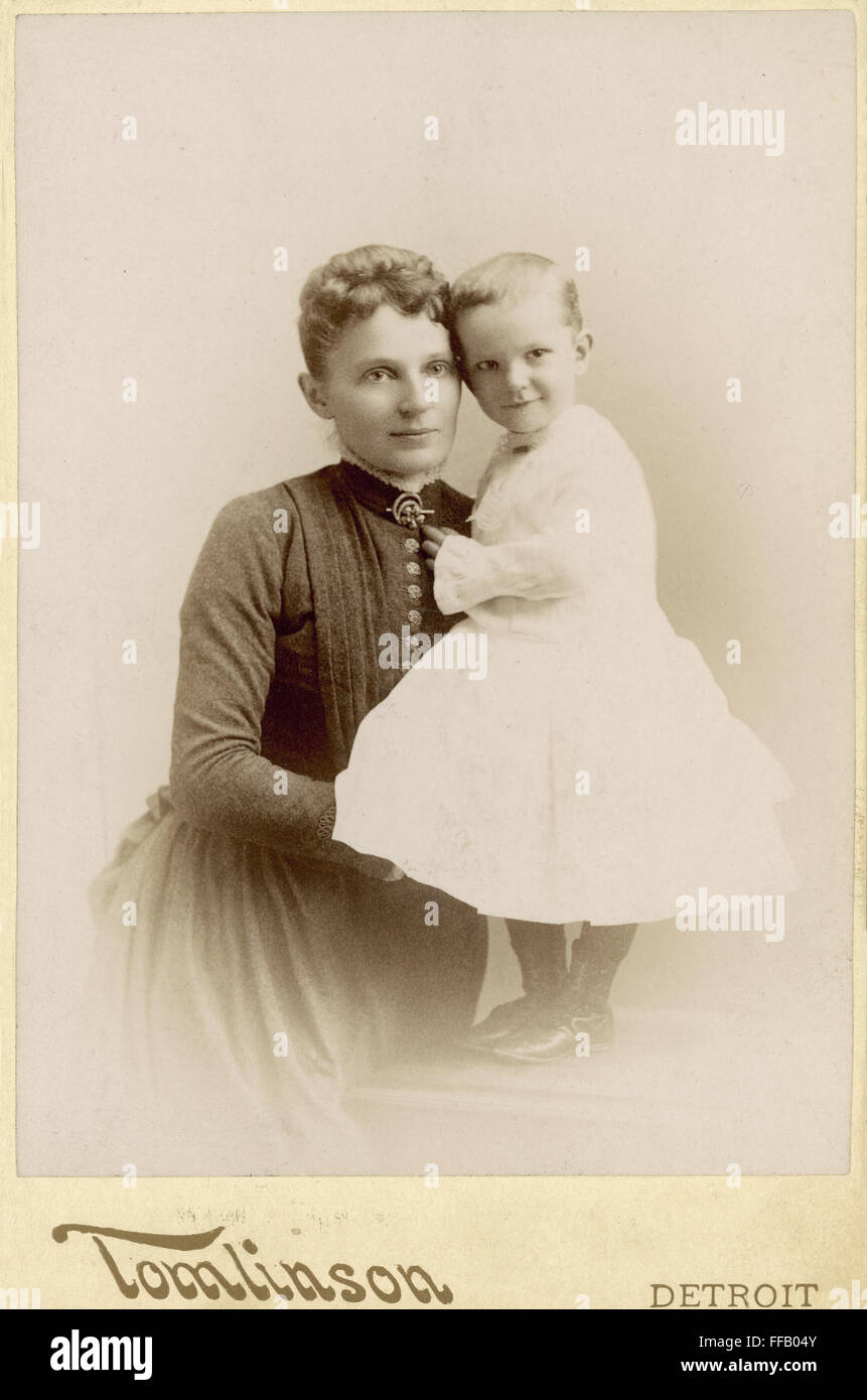 MOTHER AND CHILD, 1885. /nOriginal cabinet photograph, c1885 Stock ...