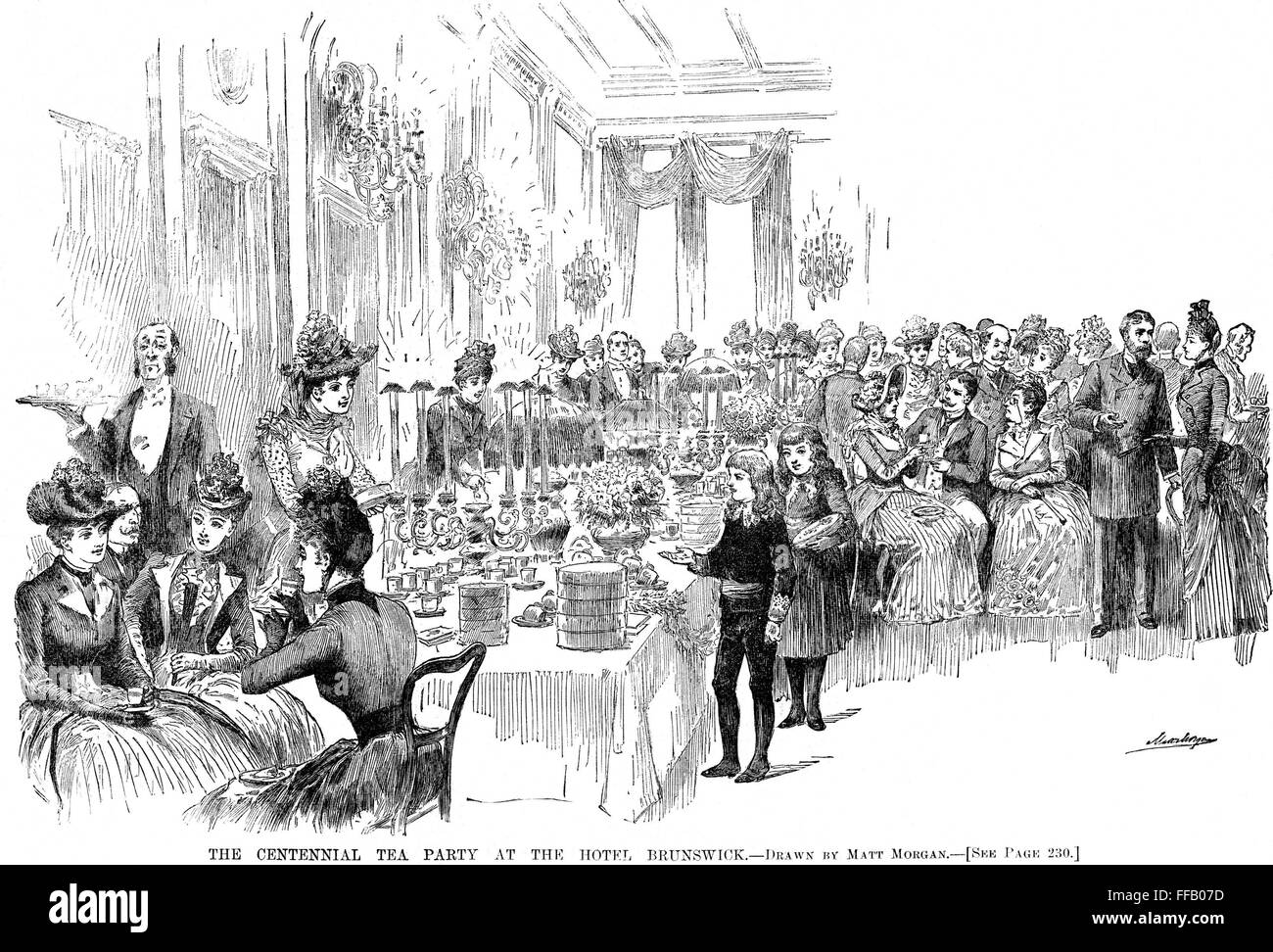CENTENNIAL TEA PARTY, 1889. /n'The Centennial Tea Party at the Hotel ...