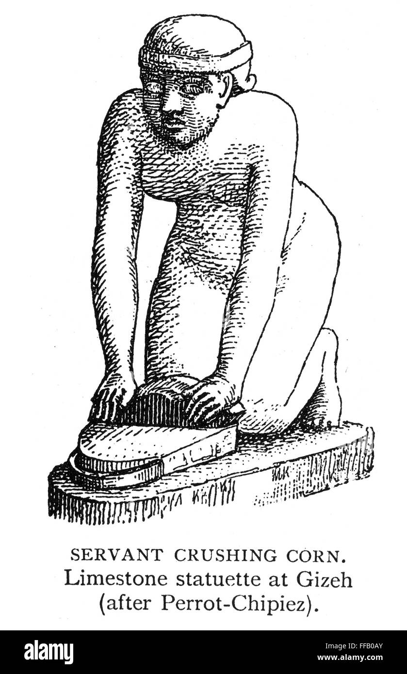 ANCIENT EGYPTIAN SERVANT. /nAn Egyptian servant crushing corn ...