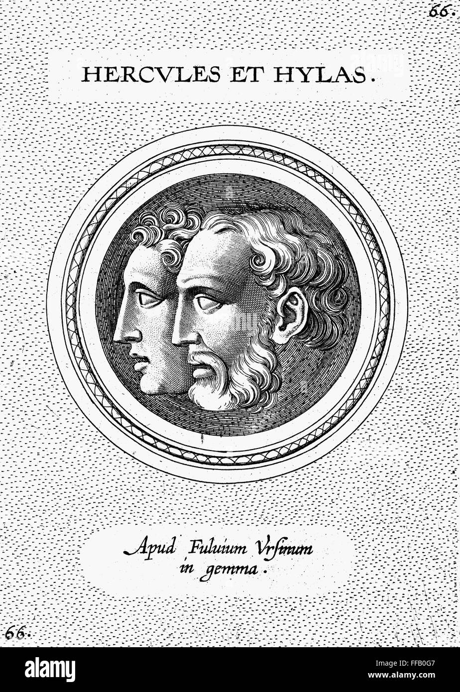 HERCULES AND HYLAS. /nCopper engraving, French, 18th century Stock ...