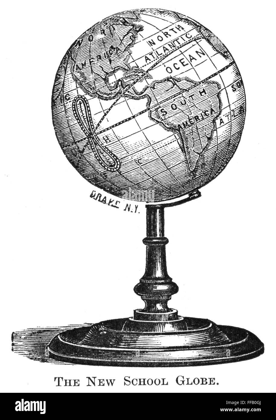 GLOBE, c1870. /nThe new school globe. Line engraving, American, c1870 ...