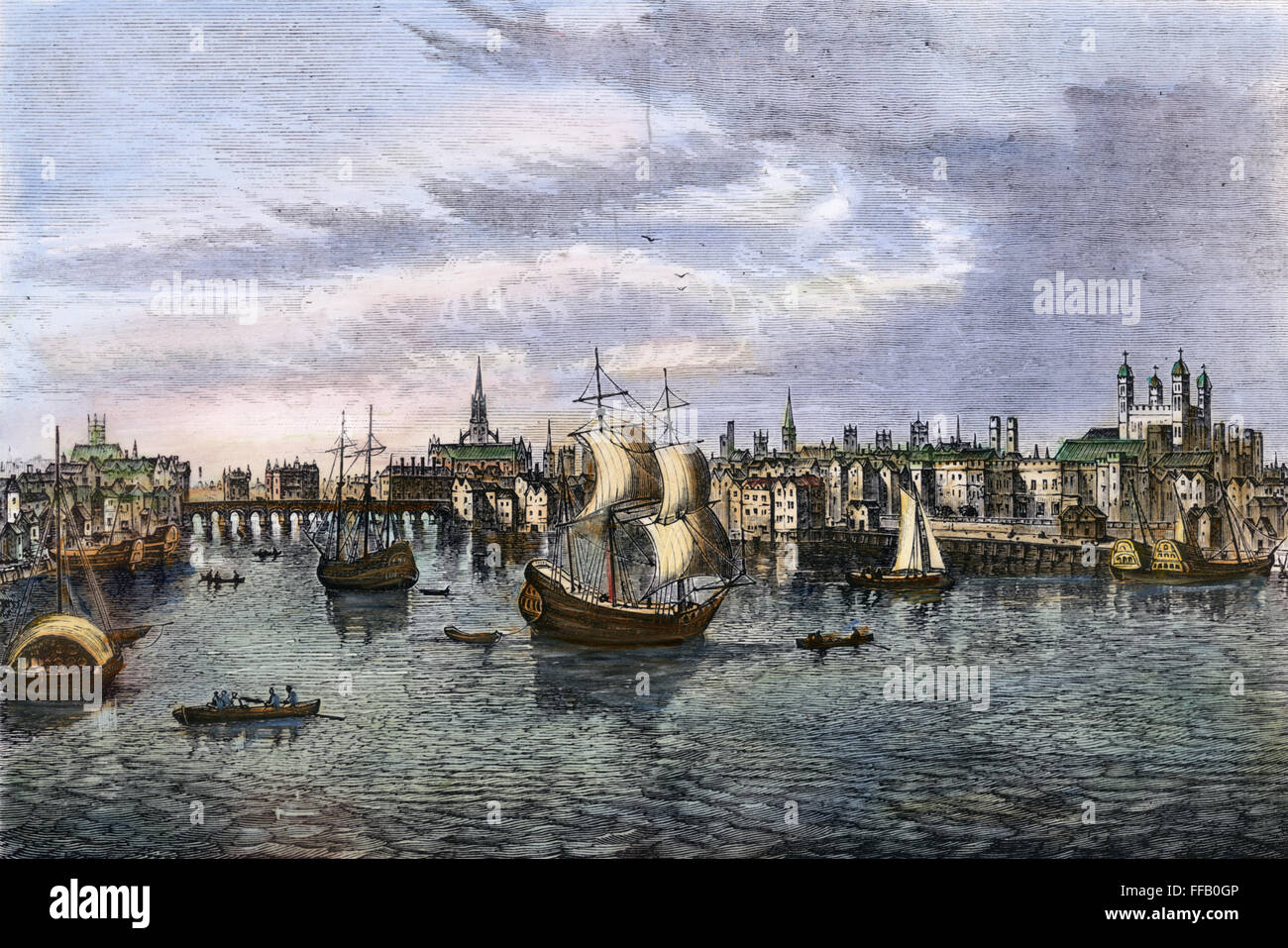 VIEW OF LONDON, 1550. /nLondon as it appeared in 1550, viewed from the ...