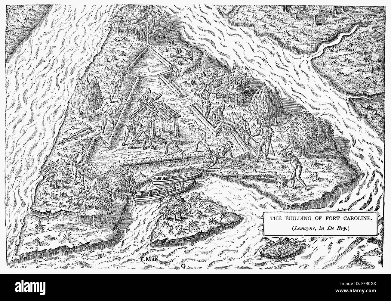FORT CAROLINE, 1564. /nThe second French expedition to Florida, under ...
