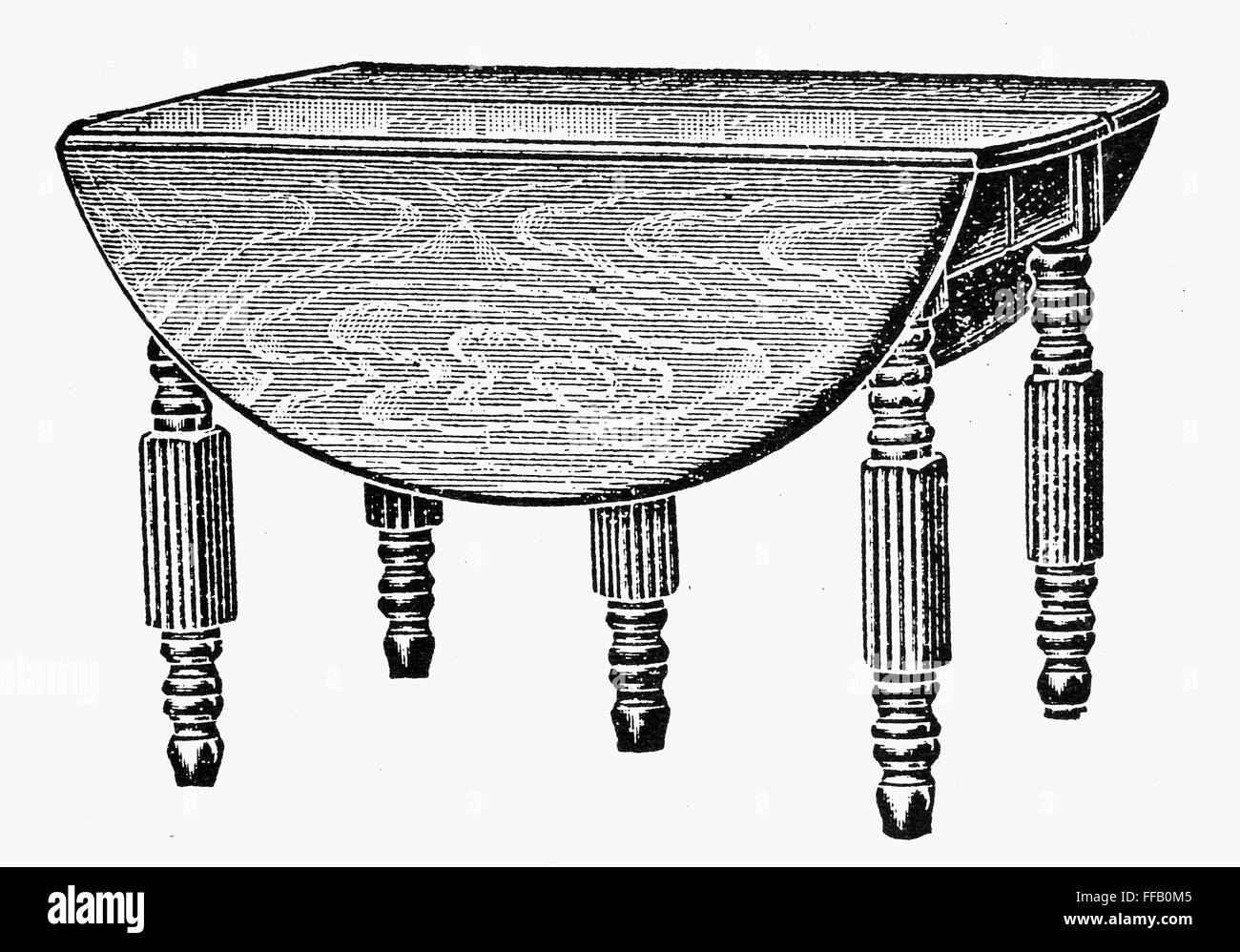 TABLE, 19th CENTURY. /nLine engraving, American, late 19th century ...