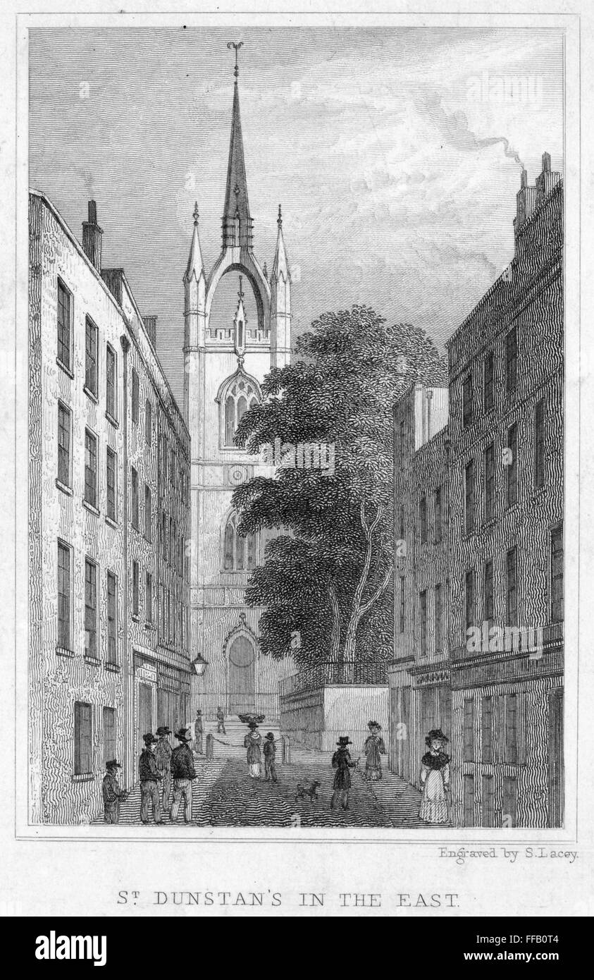 LONDON: ST. DUNSTAN'S. /n'St. Dunstan's in the East.' Line engraving ...