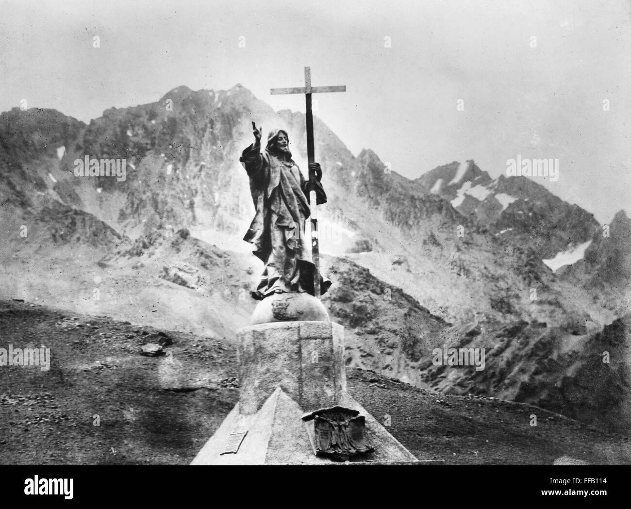 CHRIST OF THE ANDES, 1902. /nThe famous statue erected in the Uspallata ...