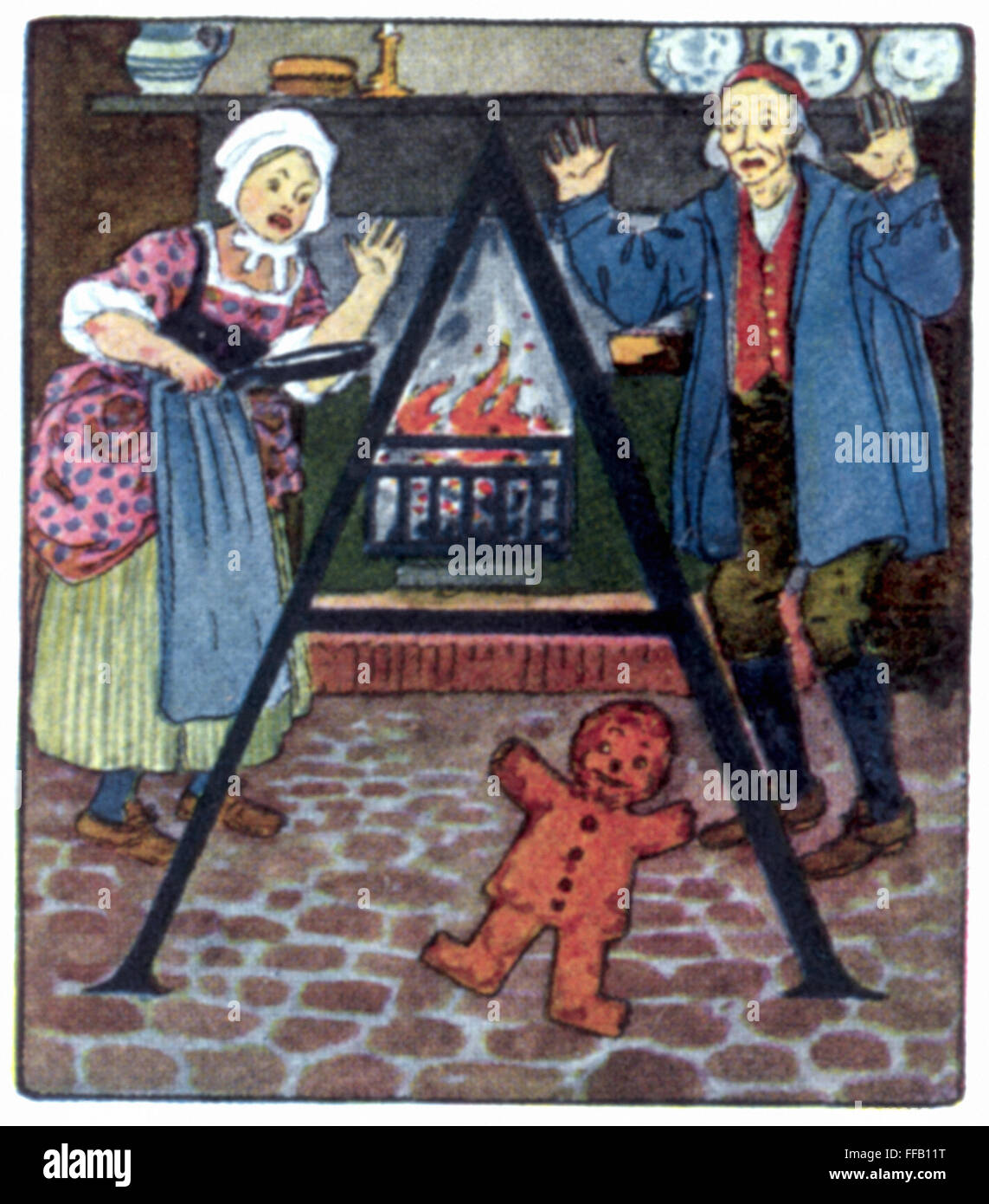 THE GINGERBREAD BOY. /nInitial 'A' by Frederick Richardson for 'The ...