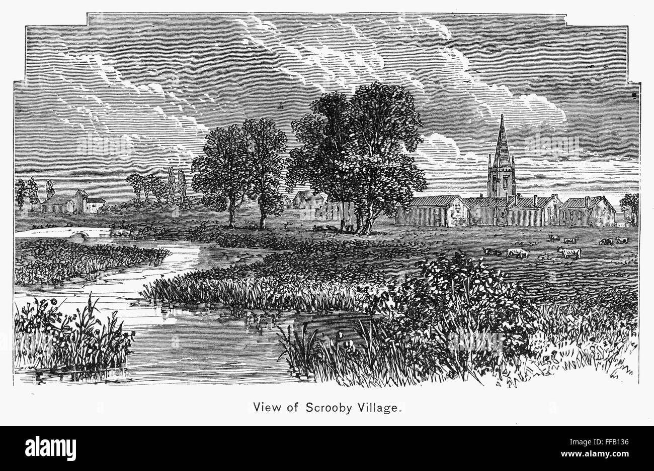 ENGLAND: SCROOBY VILLAGE. /nThe village of Scrooby as it appeared in ...