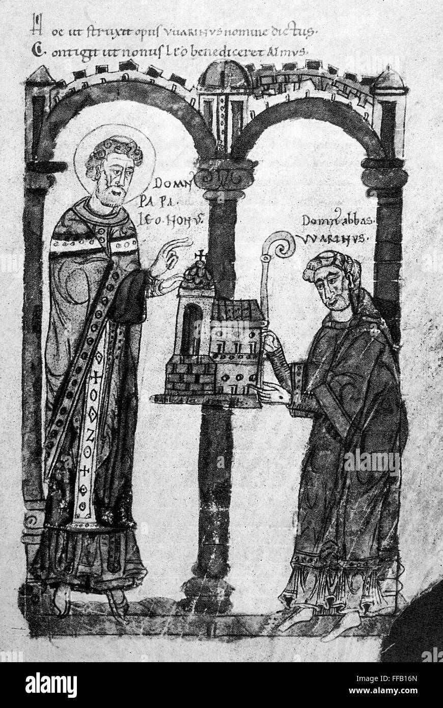 LEO IX (1002-1054). /nPope, 1049-1054. Leo IX blesses Abbot Warinus of ...