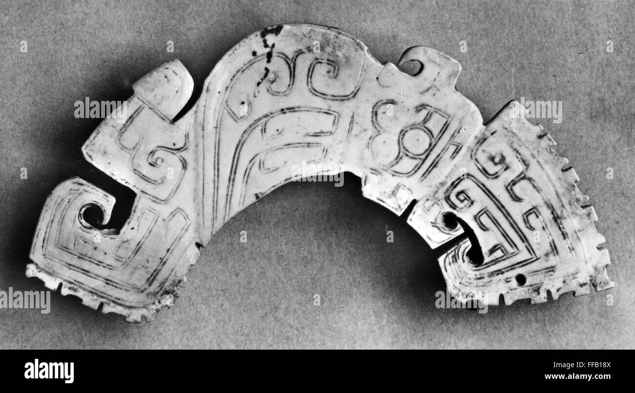 CHINA: JADE ORNAMENT. /nShang Dynasty according to tradition, 1766 to ...
