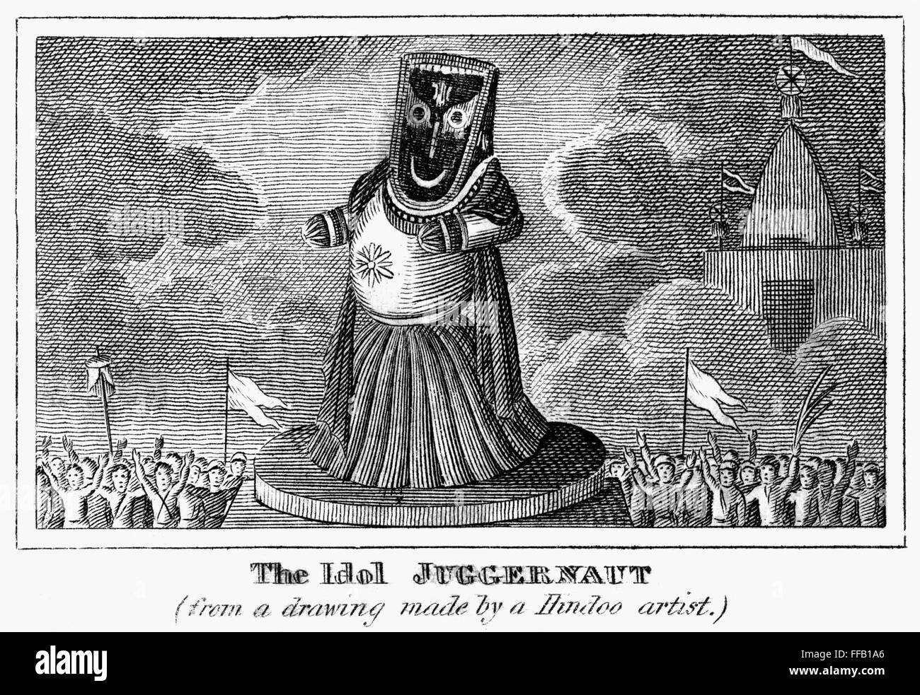 JUGGERNAUT IDOL, 1832. /nUsed in the worship of the Hindu deity Krishna ...