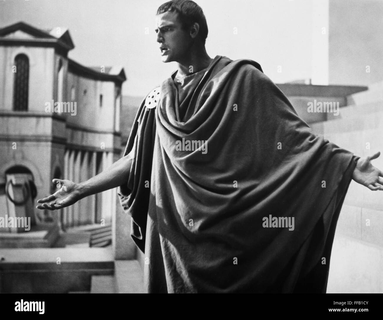 FILM: JULIUS CAESAR, 1953. /nMarlon Brando as Marc Antony in a still ...