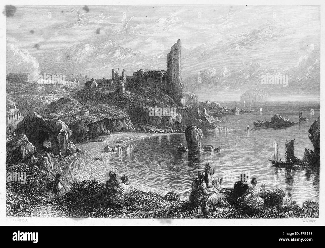 SCOTLAND: DUNURE CASTLE. /nDunure Castle on the Carrick Shore. Steel ...