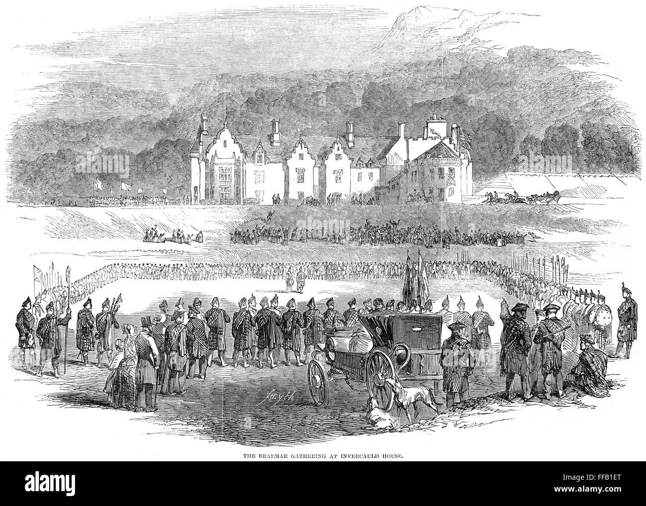 SCOTLAND: BRAEMAR, 1848. /nThe Braemar gathering at Invercauld House in ...