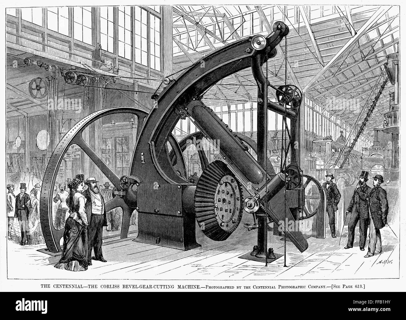 CENTENNIAL FAIR, 1876. /nThe Corliss Engine at the Centennial fair in ...
