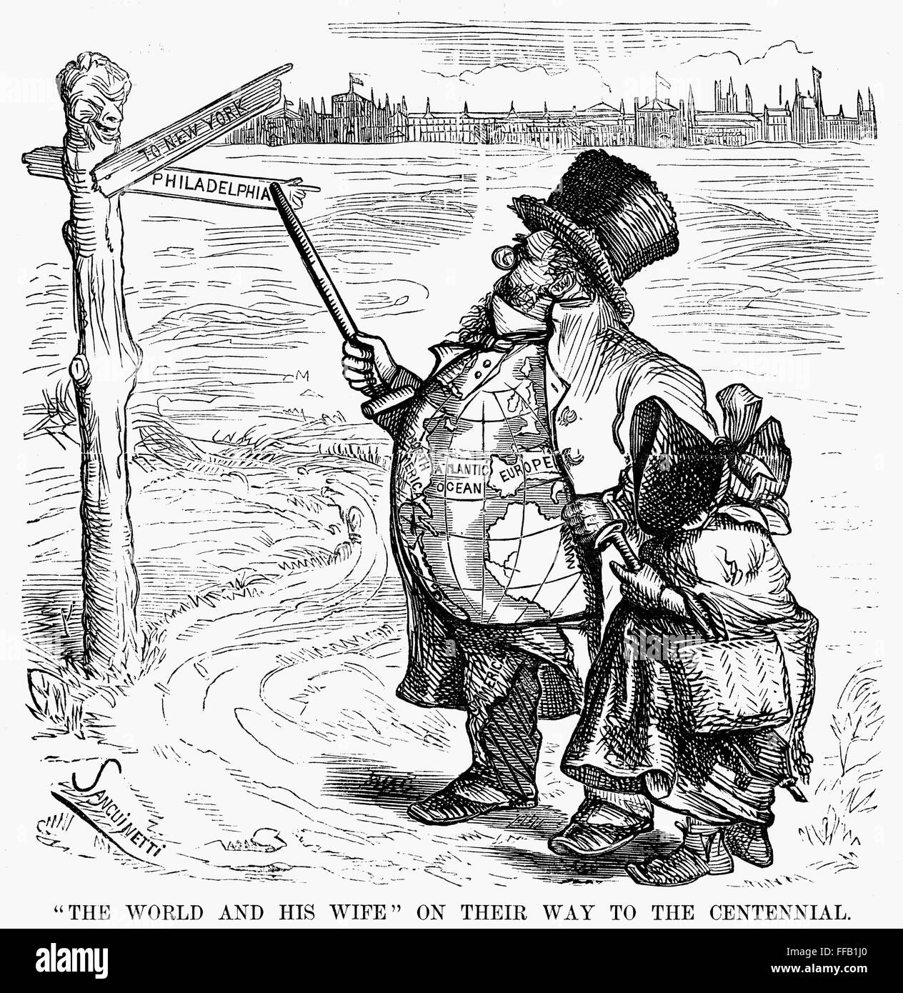 CENTENNIAL FAIR, 1876. /n'The world and his wife on their way to the ...