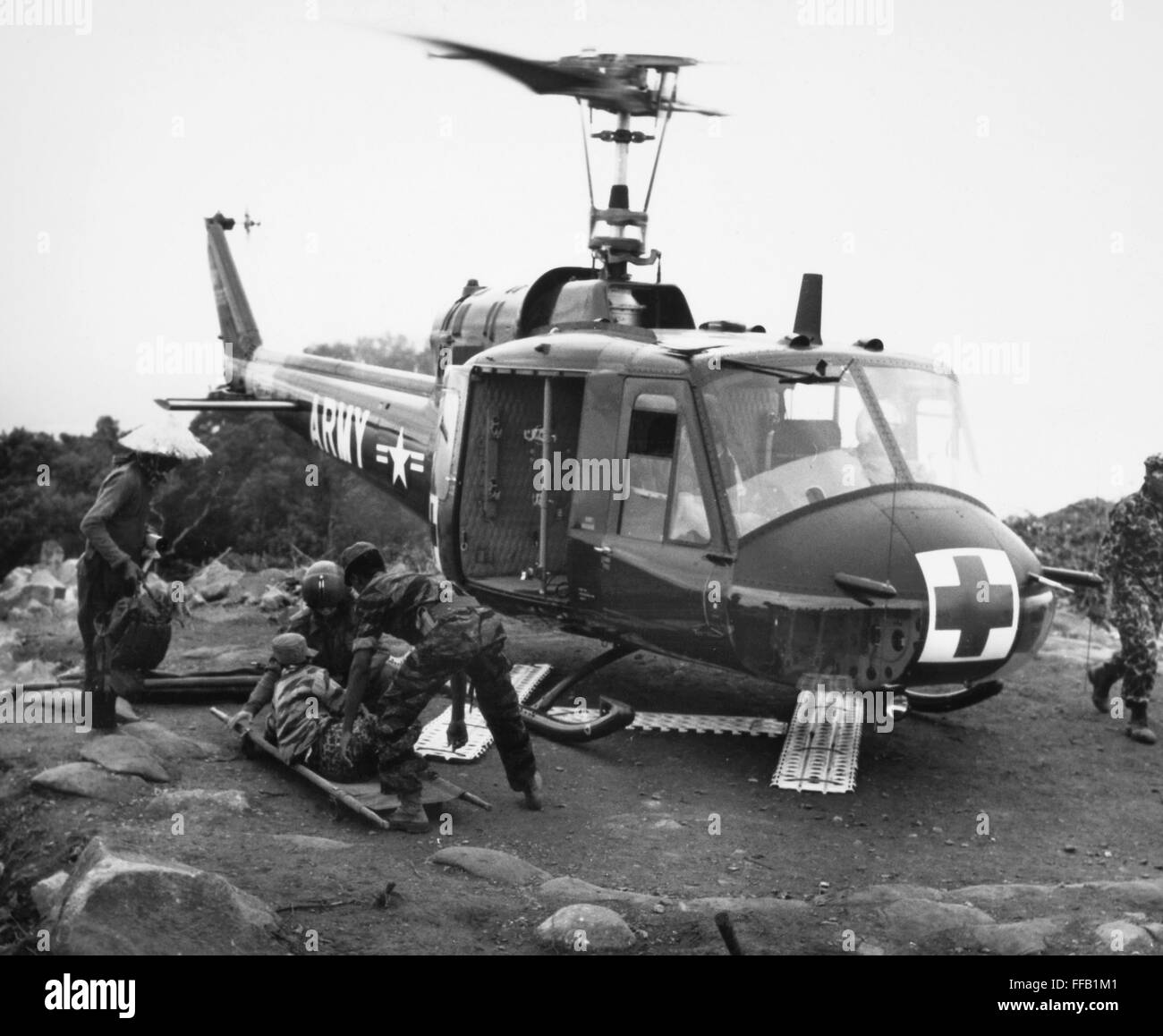 Vietnam war helicopter medic Black and White Stock Photos & Images - Alamy