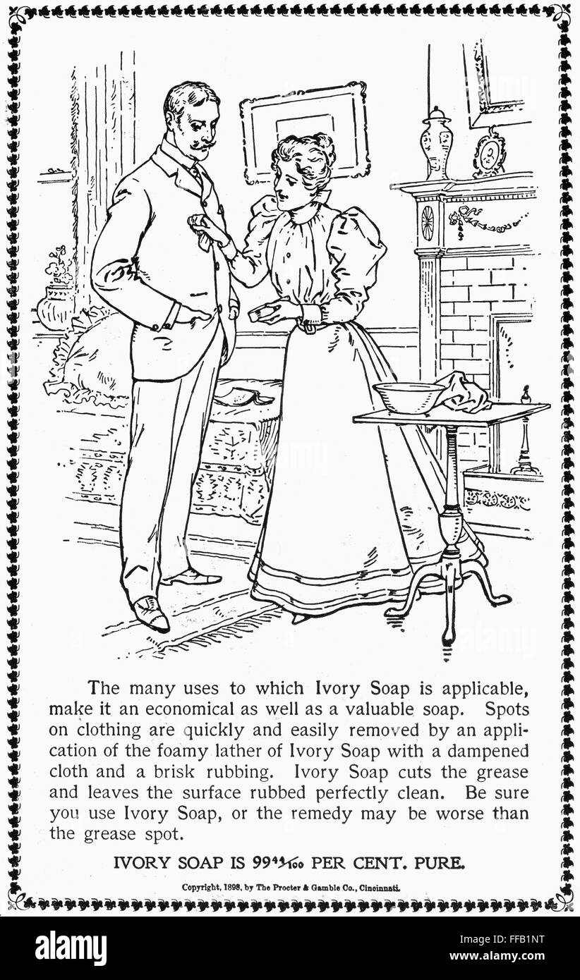 IVORY SOAP AD, 1898. /nAmerican advertisement for Ivory soap, 1898 ...